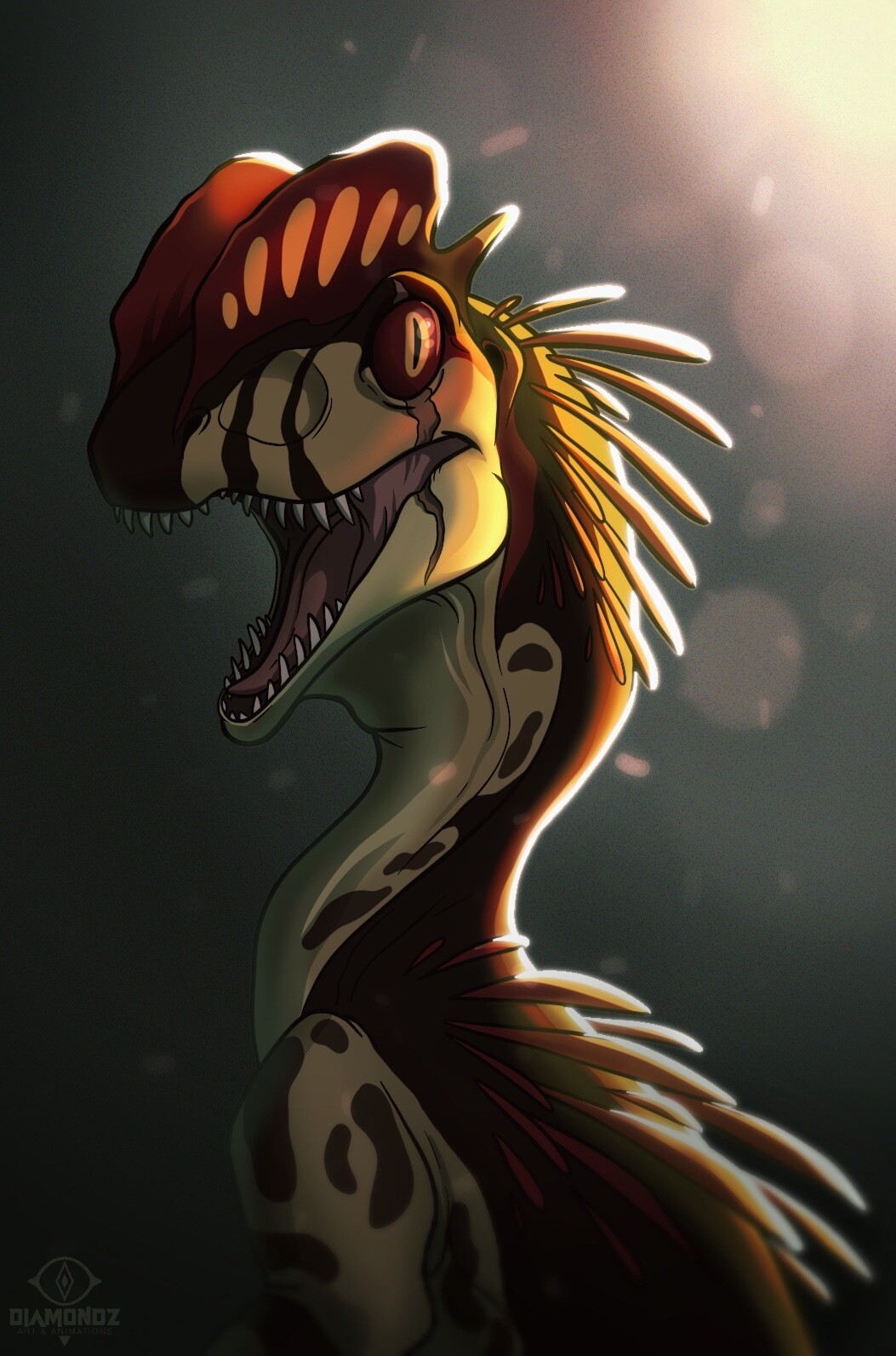 ArtStation - Dilophosaurus portrait