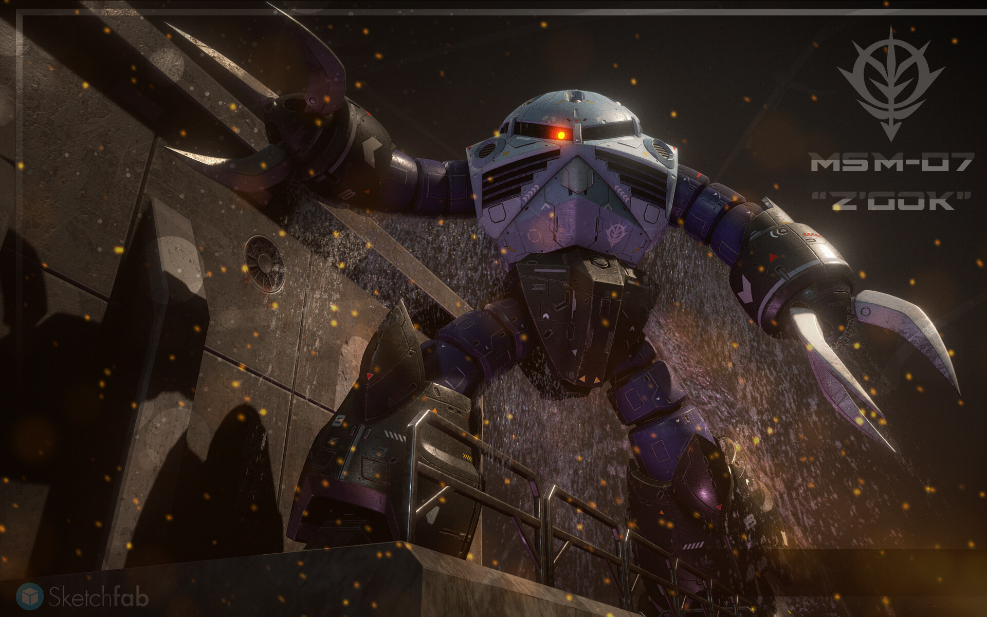 ArtStation - MSM-07 "Z'GOK" in action