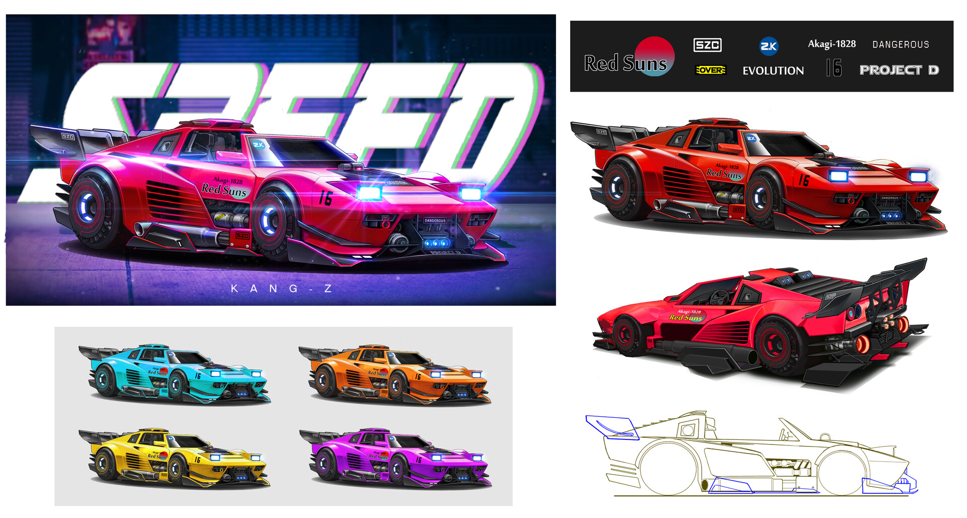 ArtStation - retro sci-fi car personalwork