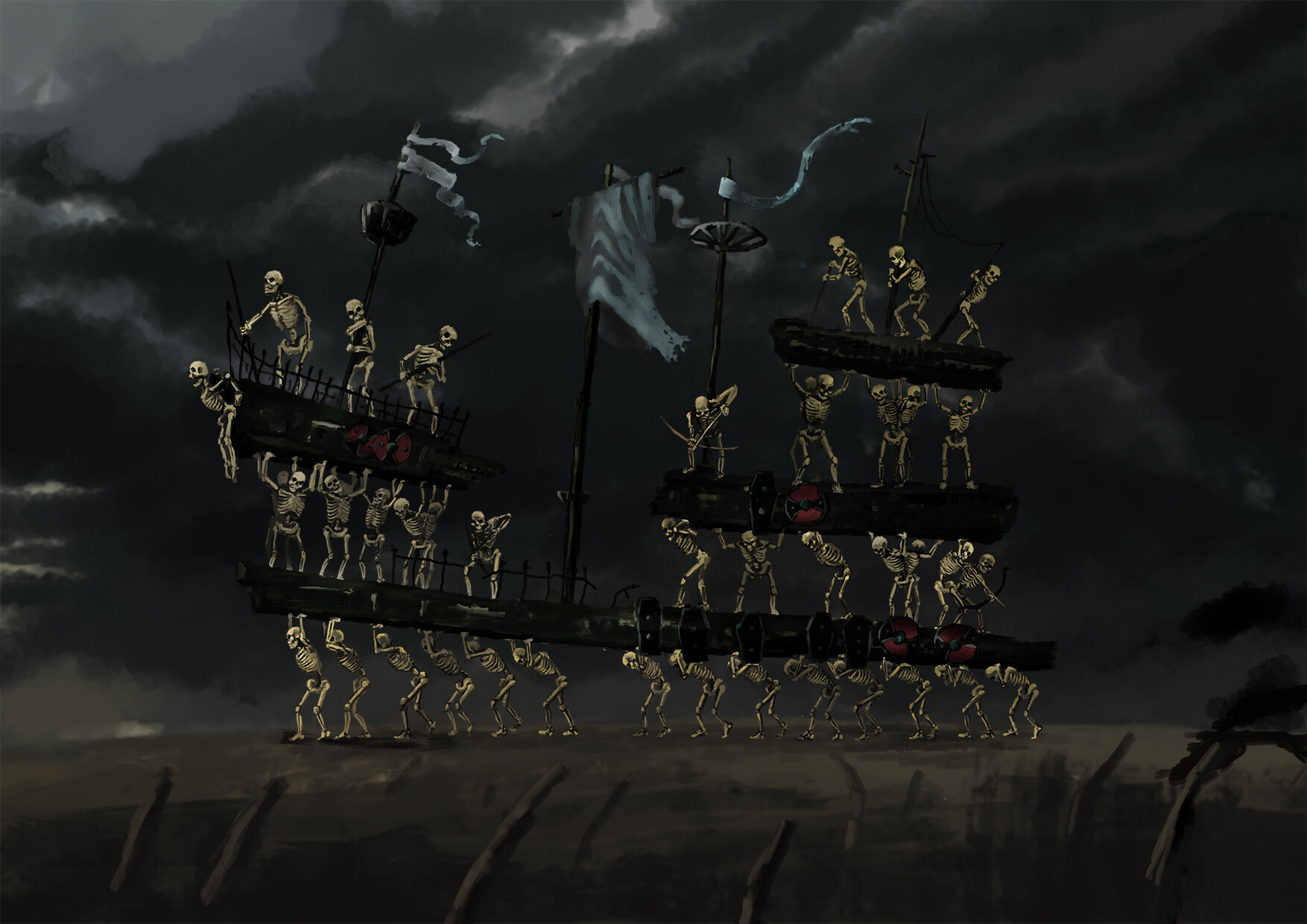 ArtStation - skeleton war ship