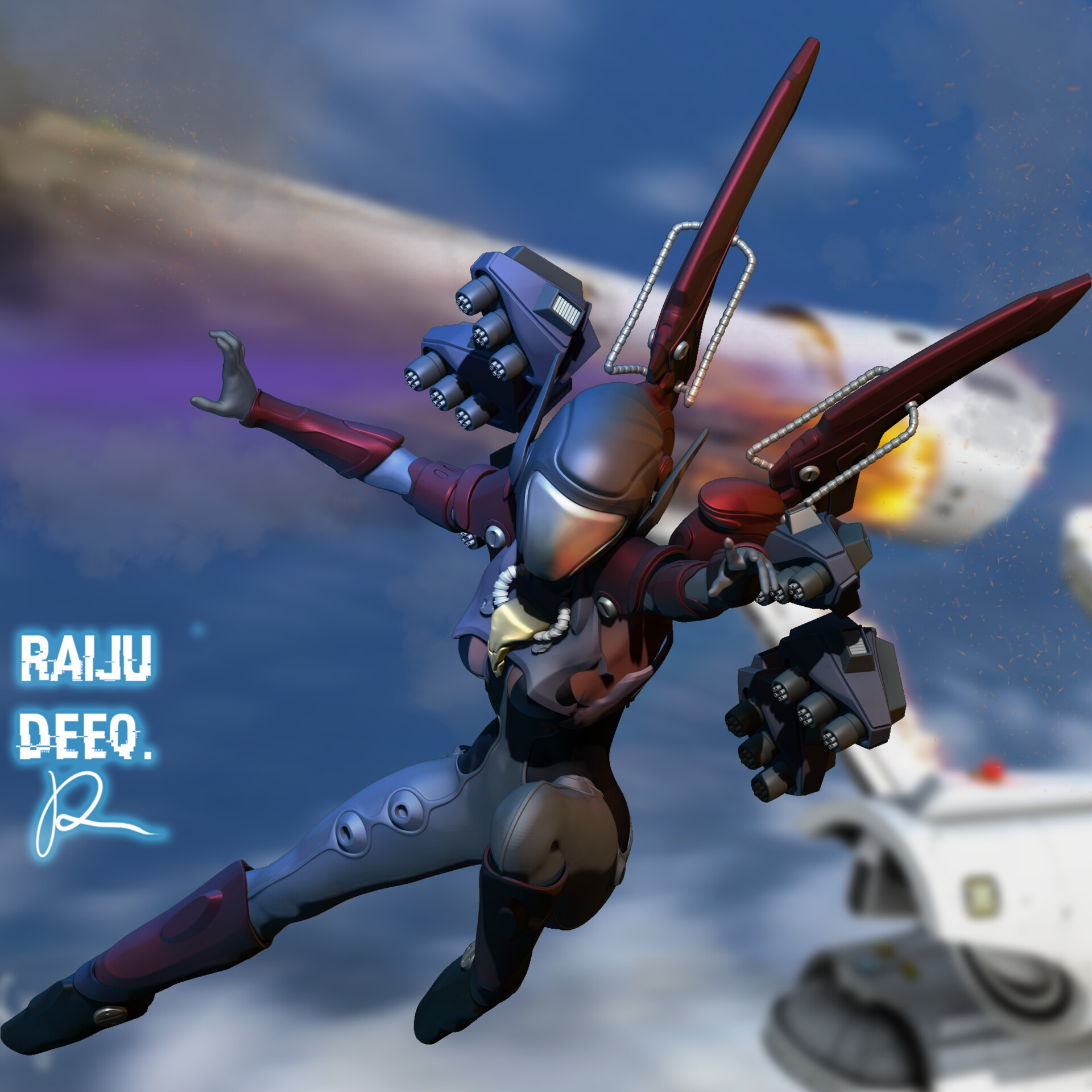 ArtStation - Raijin Mecha Unit 001 | Aerial Combat