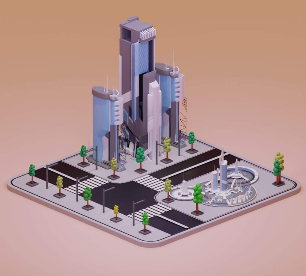 ArtStation - Small City Environment In Blender 2.9