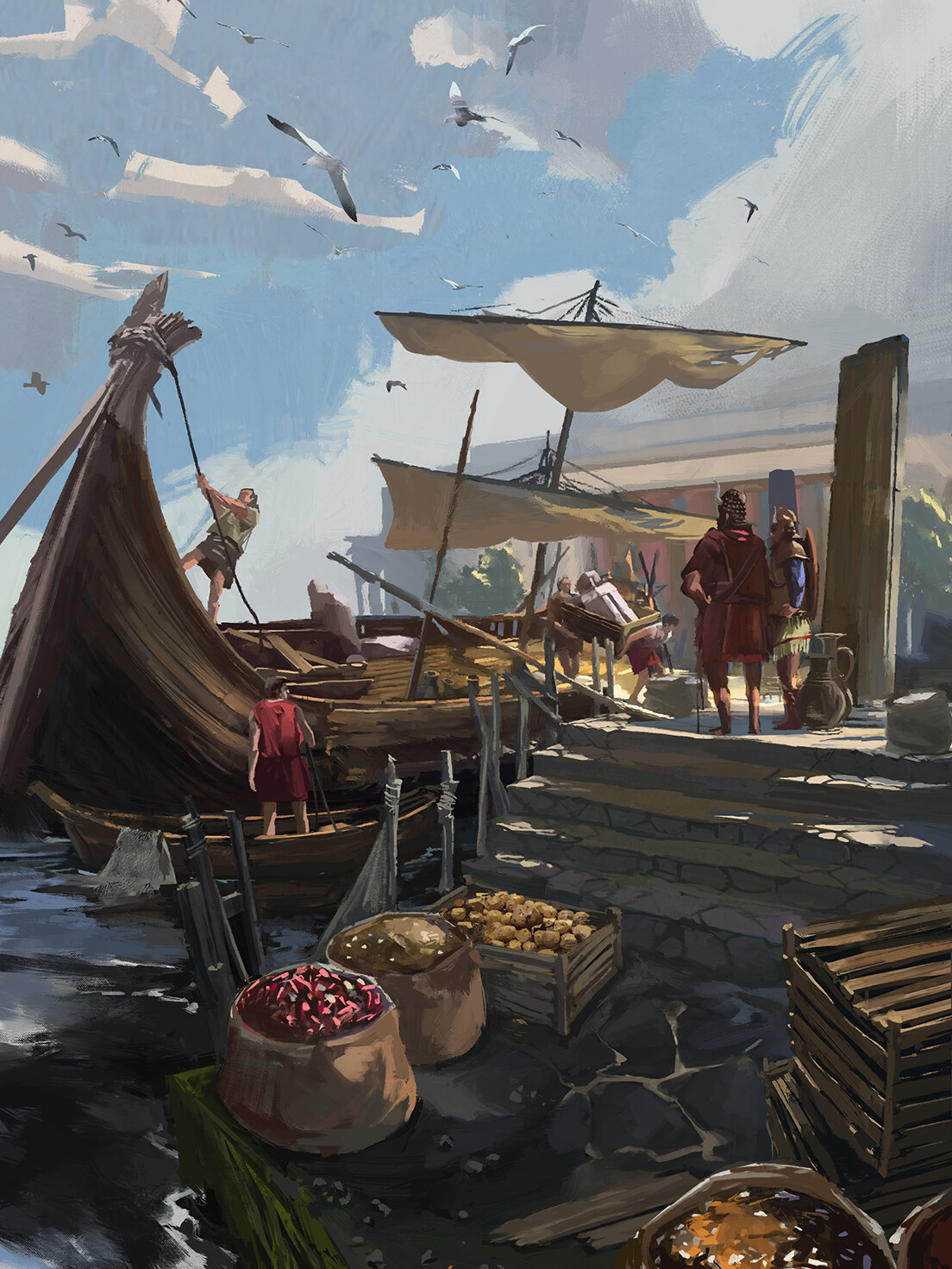 ArtStation - Ancient Greek Harbor City