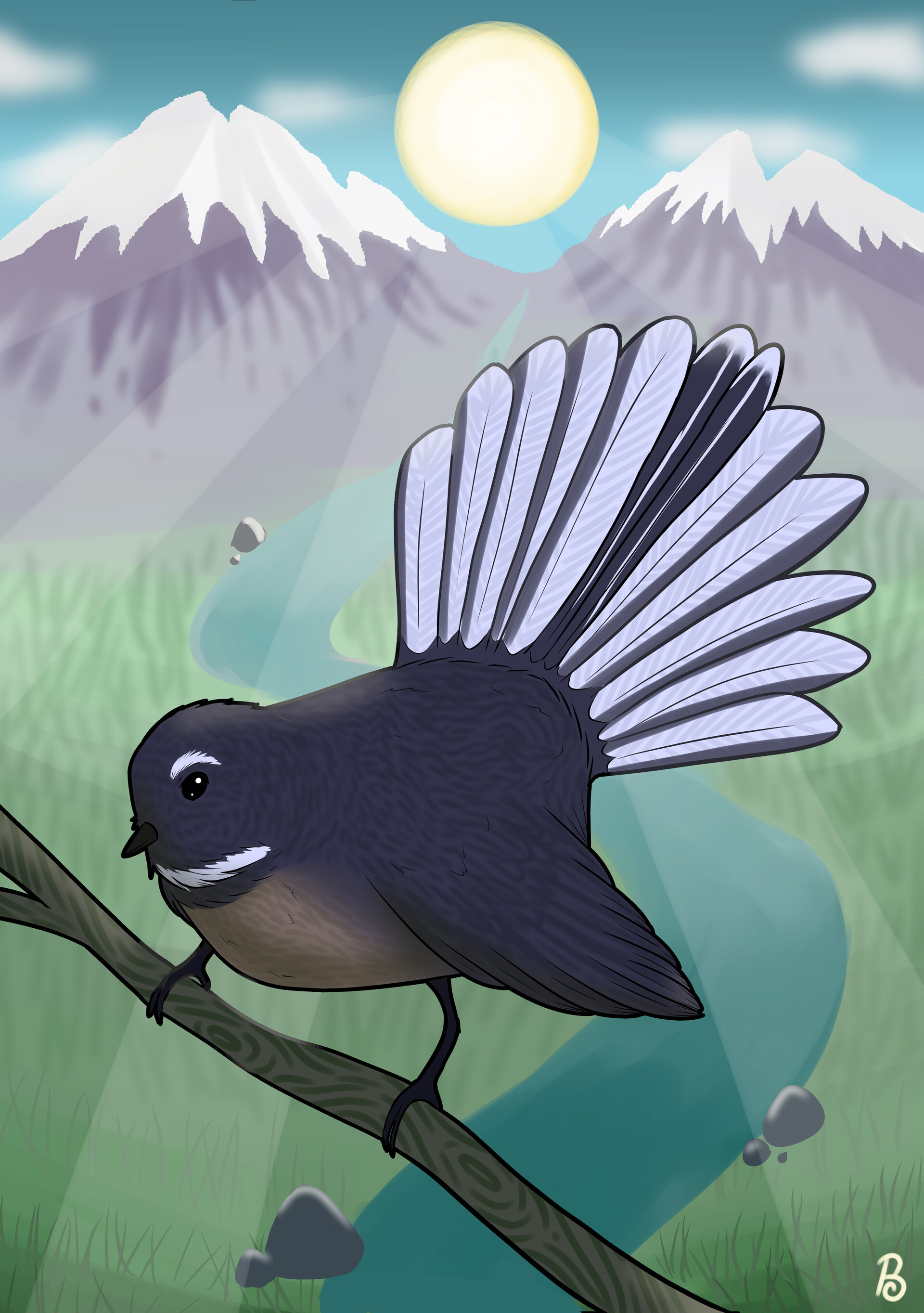 ArtStation - New Zealand Fantail