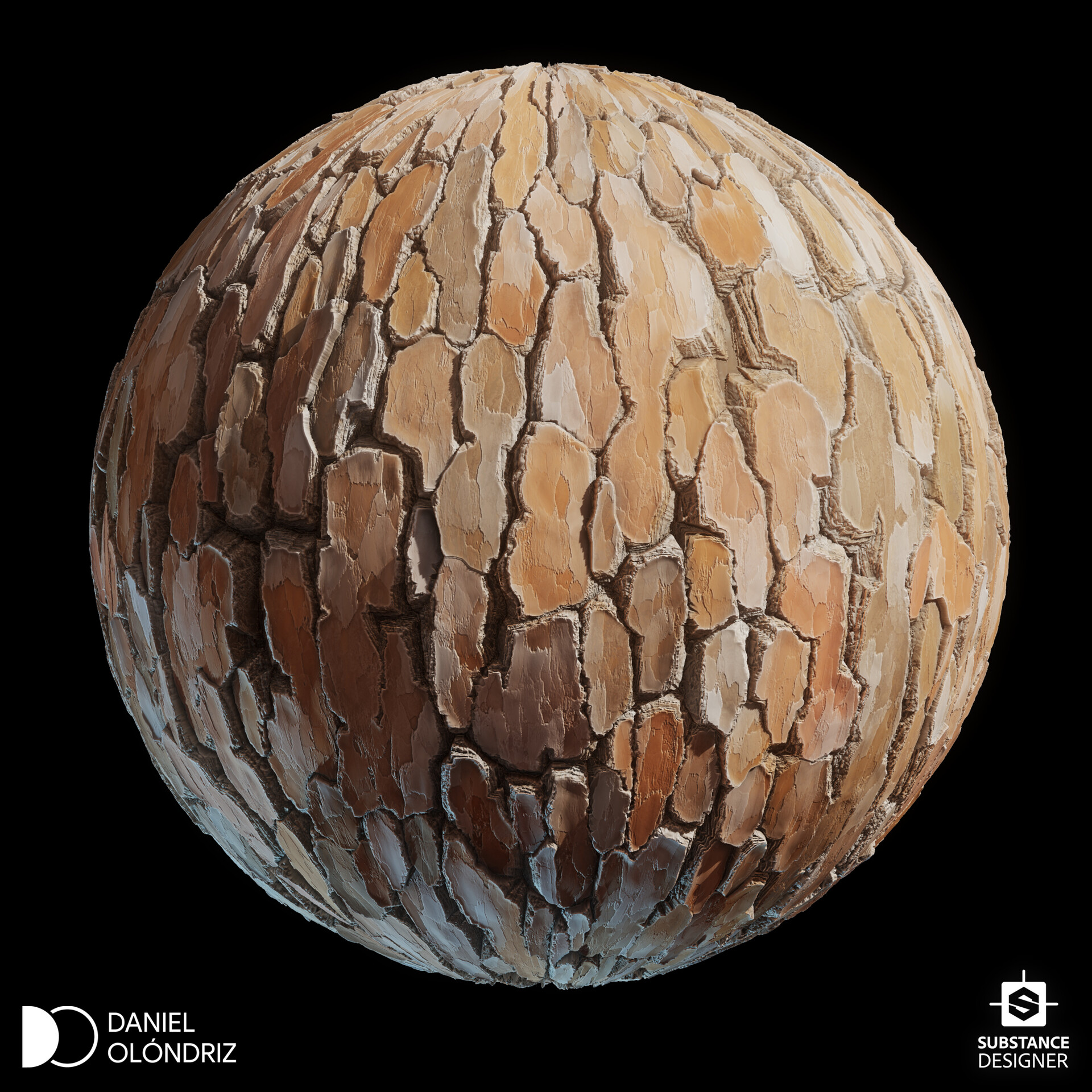 Daniel Olondriz - Mediterranean Pine Bark Material - Substance Designer