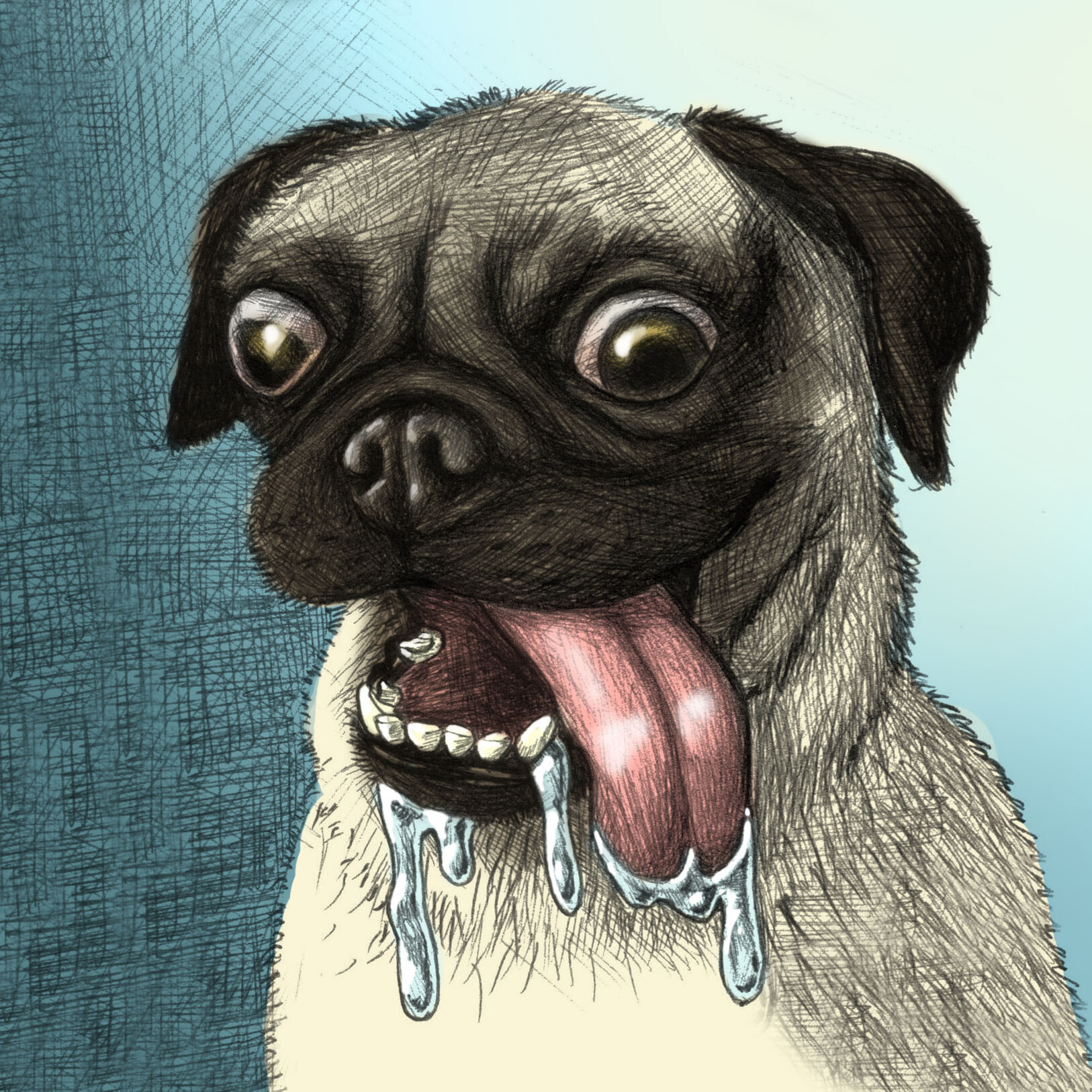 ArtStation - Pug traditional