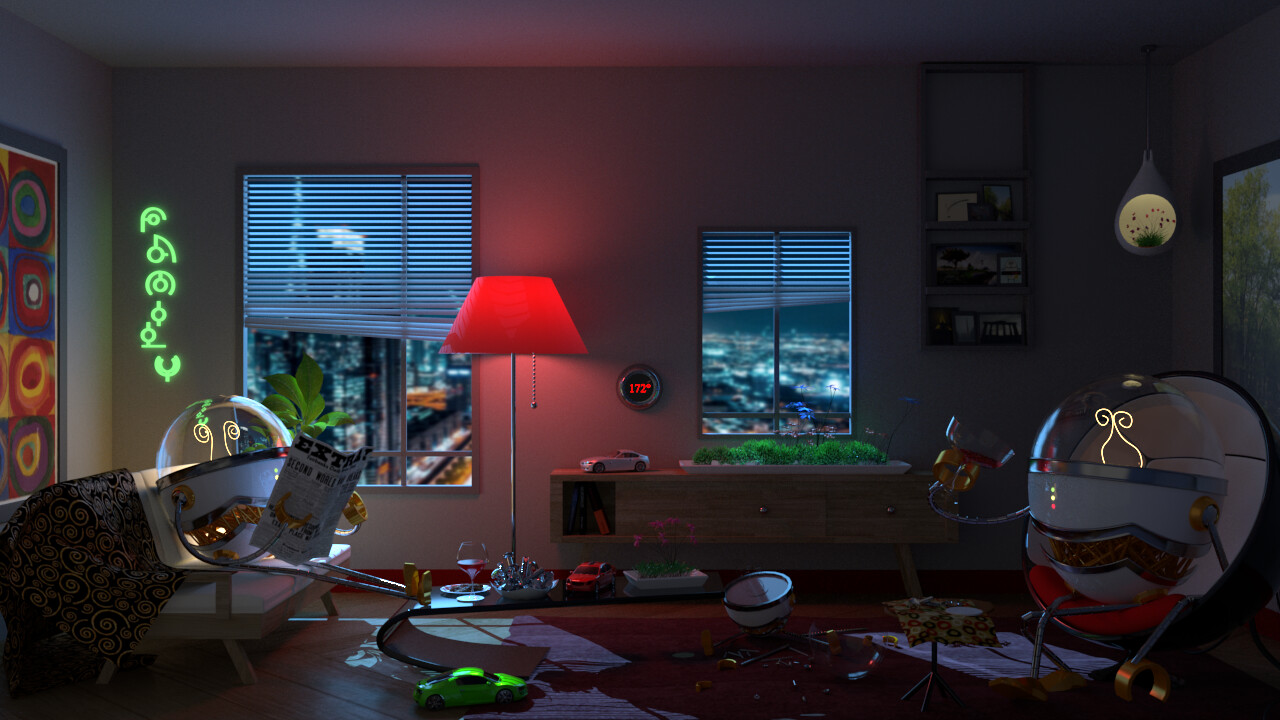 ArtStation - ROBOT ROOM NIGHT LIGHT