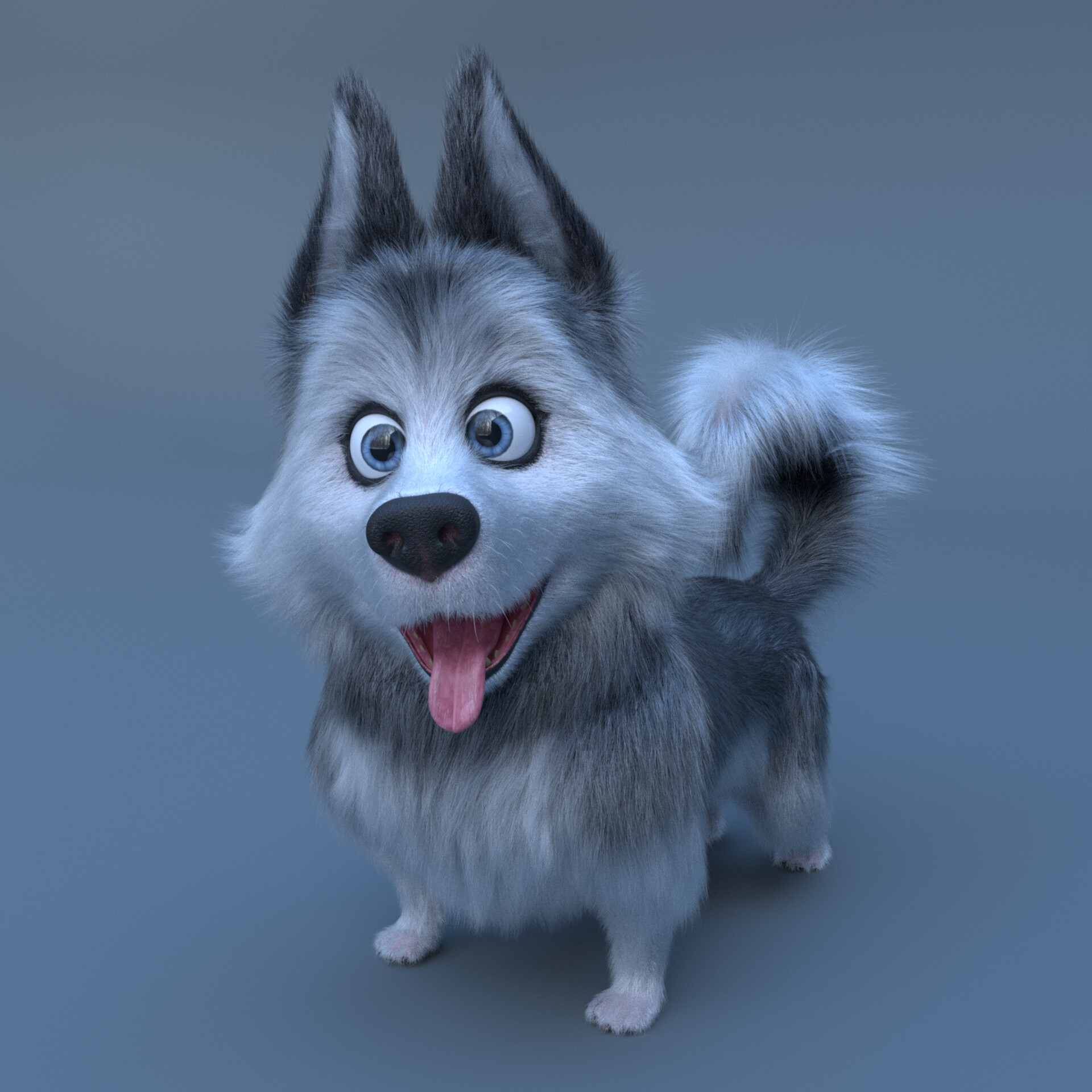 ArtStation - Dog, Stylized Husky