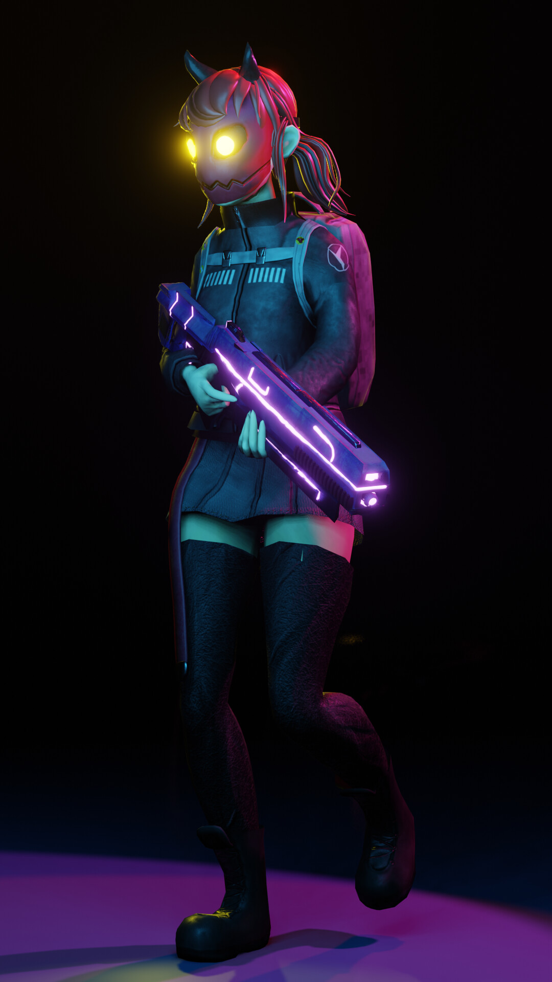 ArtStation - Girl Demon Mask