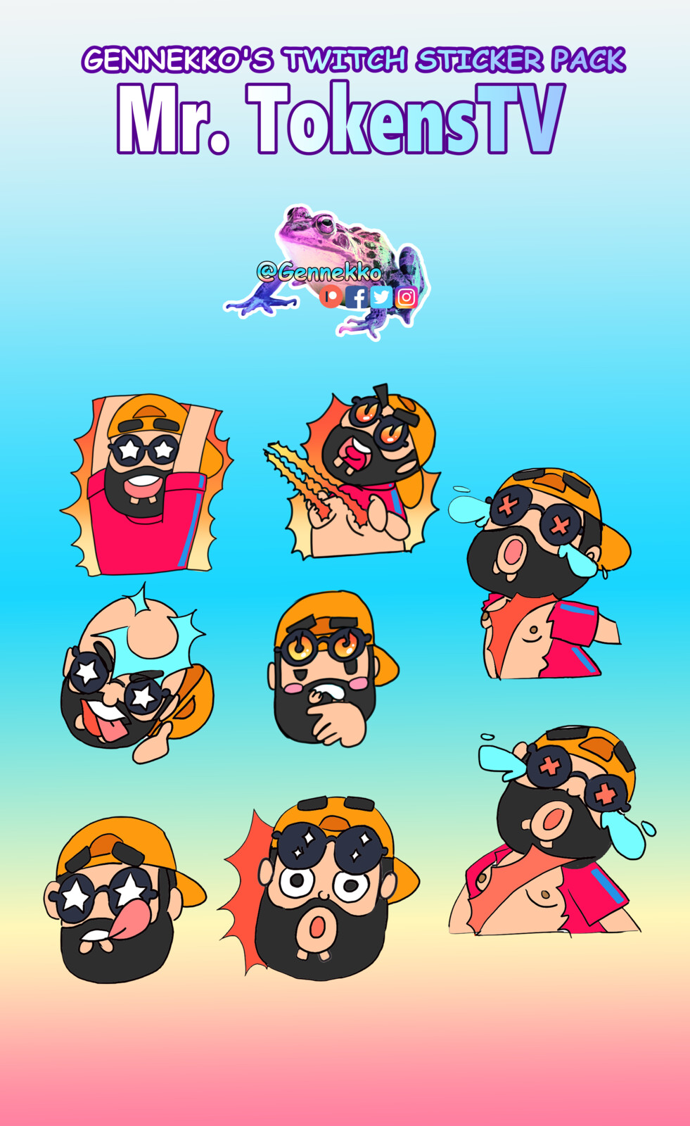 Gennekko - Facebook Streamer Sticker Pack 1