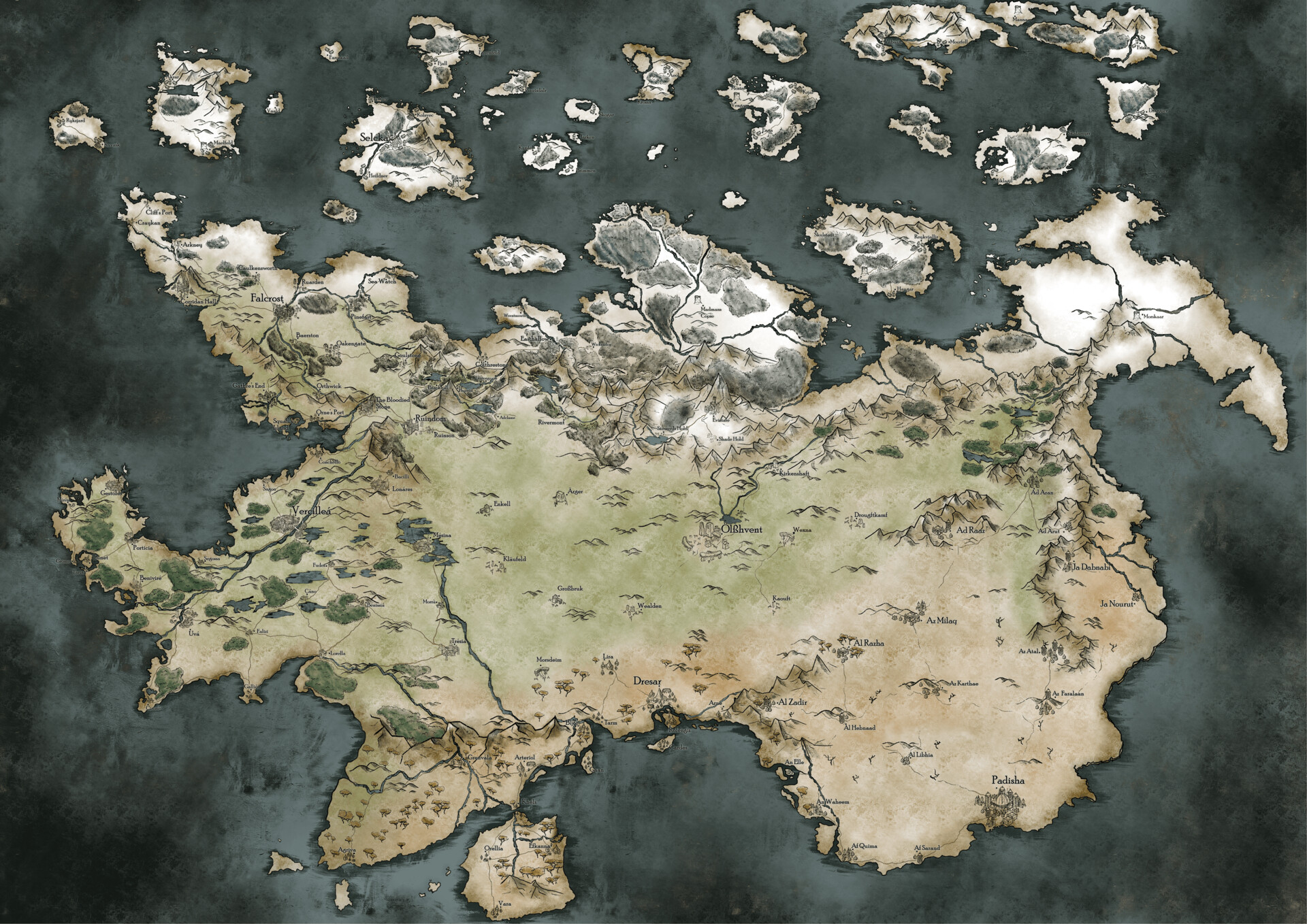 ArtStation - Continent Map of Lurra