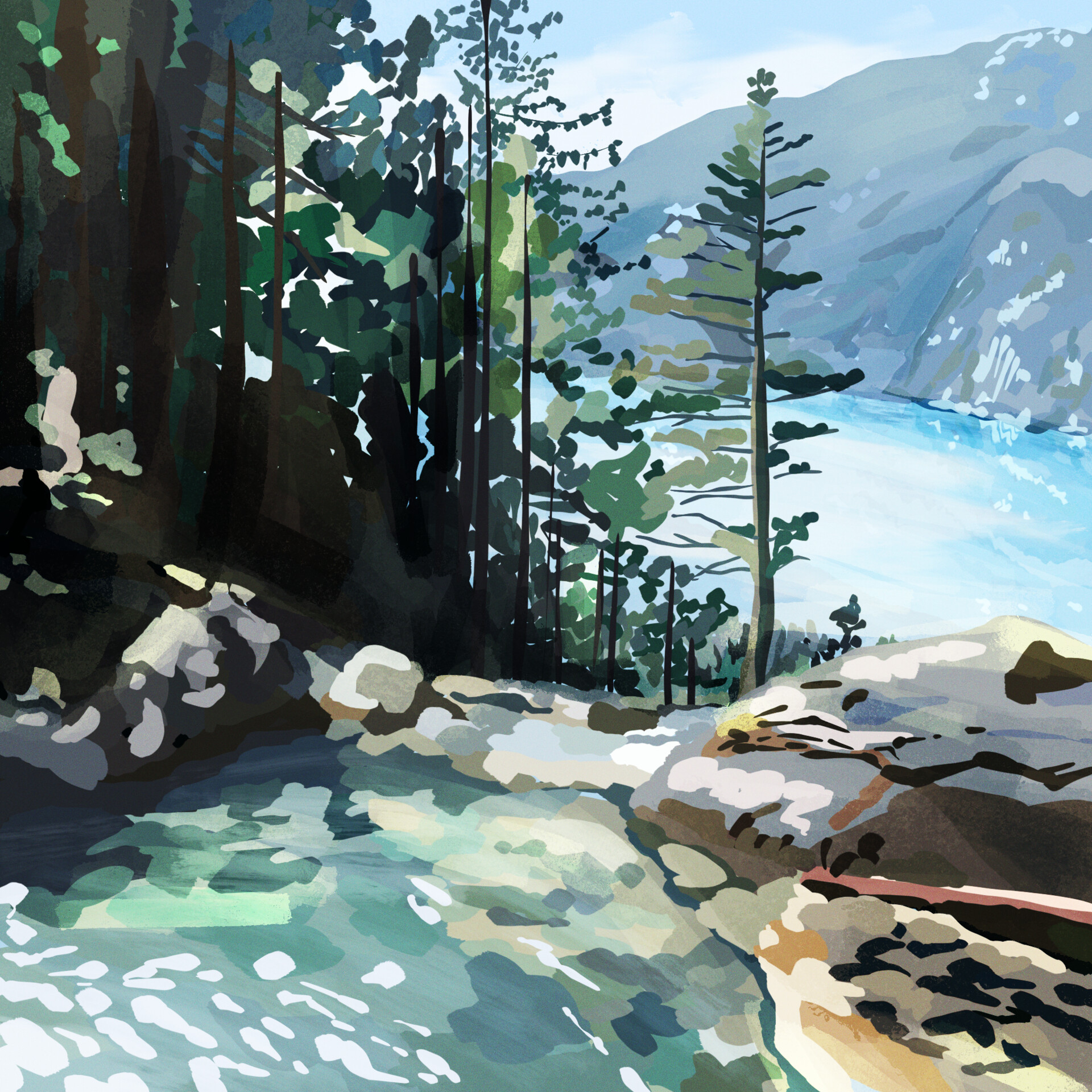 ArtStation - Lake study