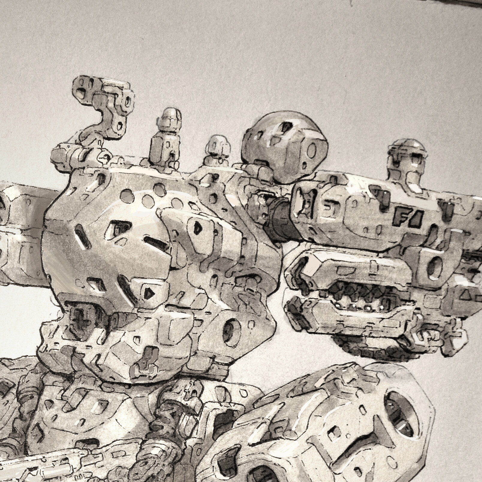 Michal Kus - More Mech Sketches - Traditional