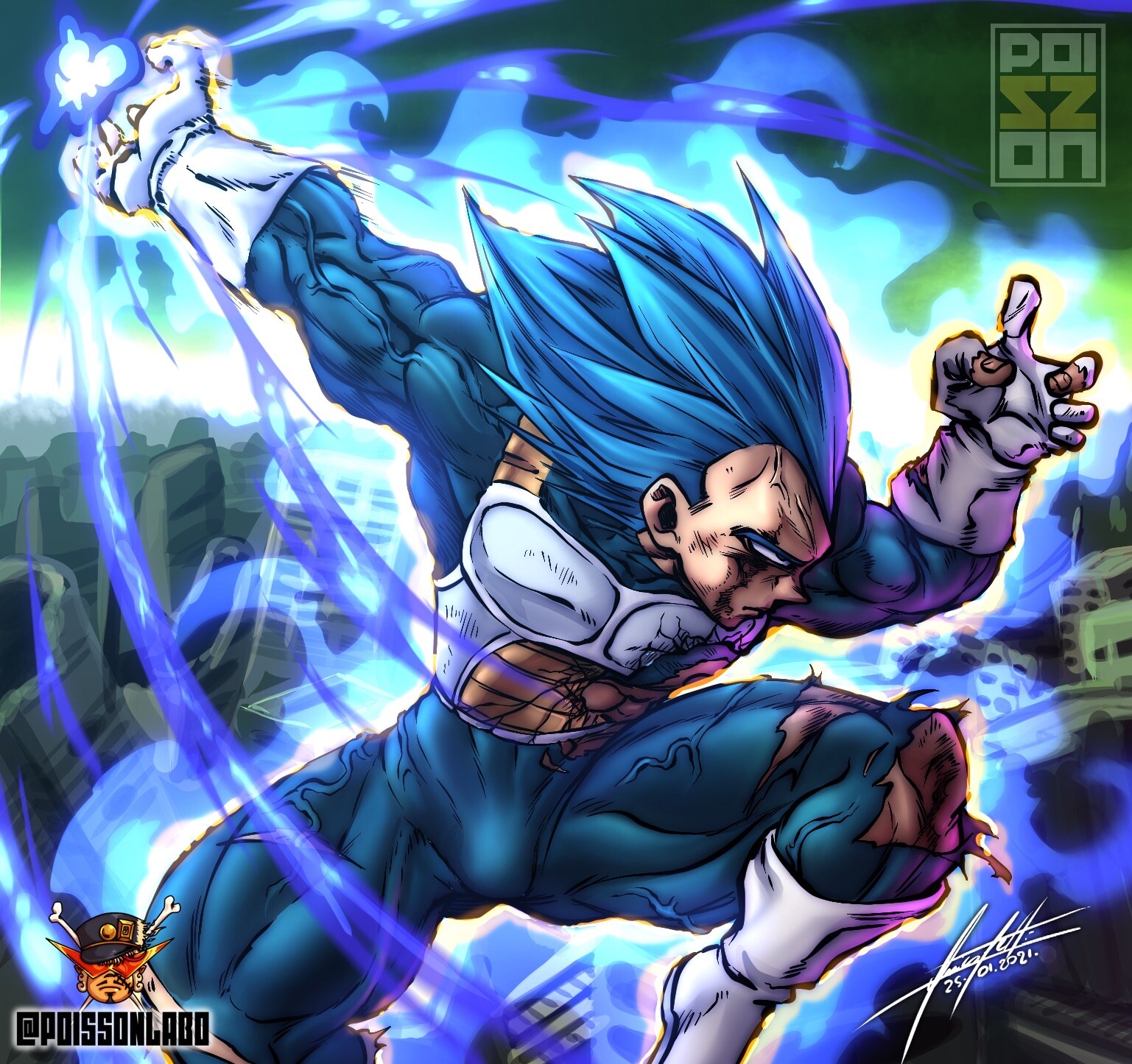 ArtStation - Vegeta preparing attack