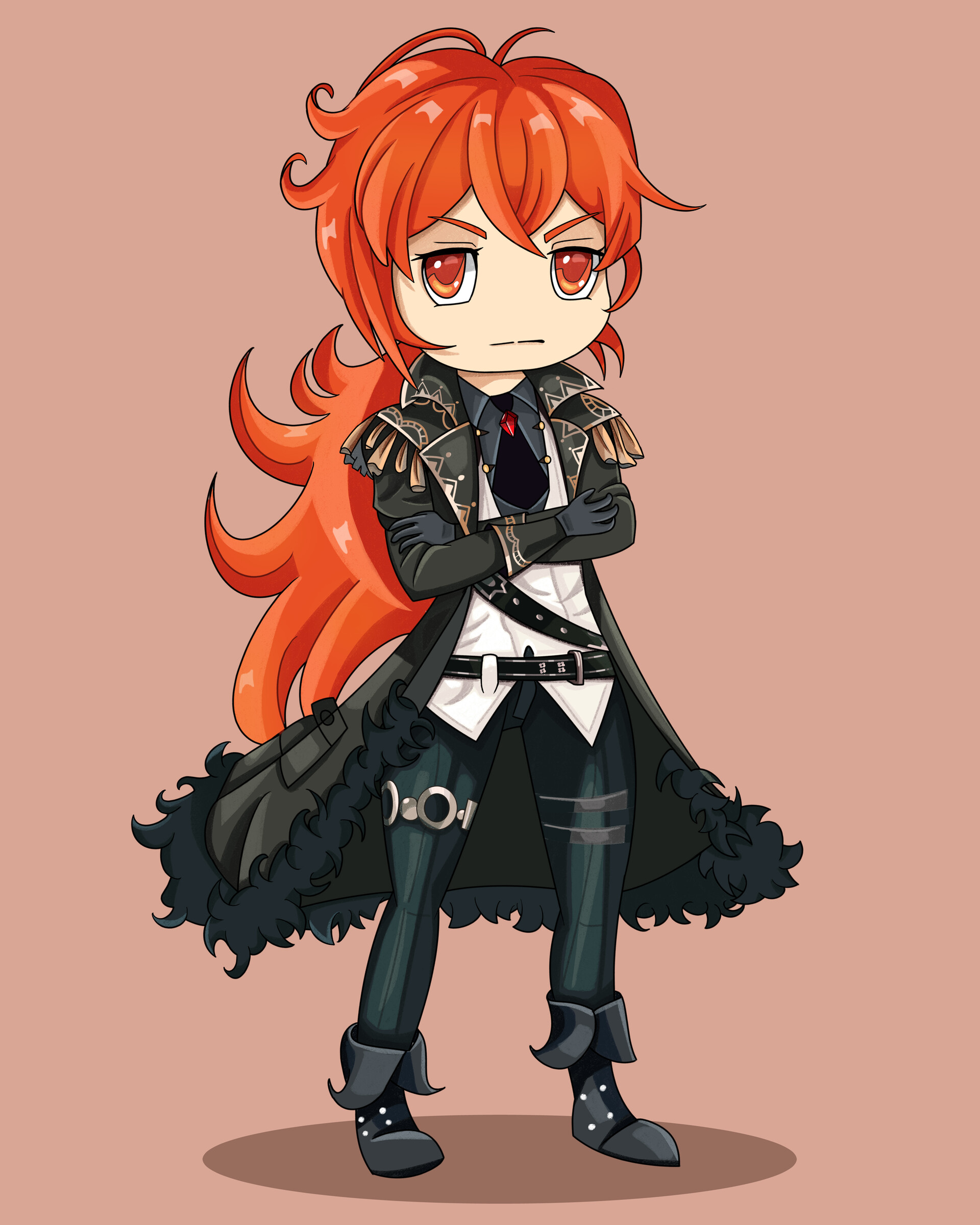 ArtStation - Diluc chibi illustration from Genshin Impact