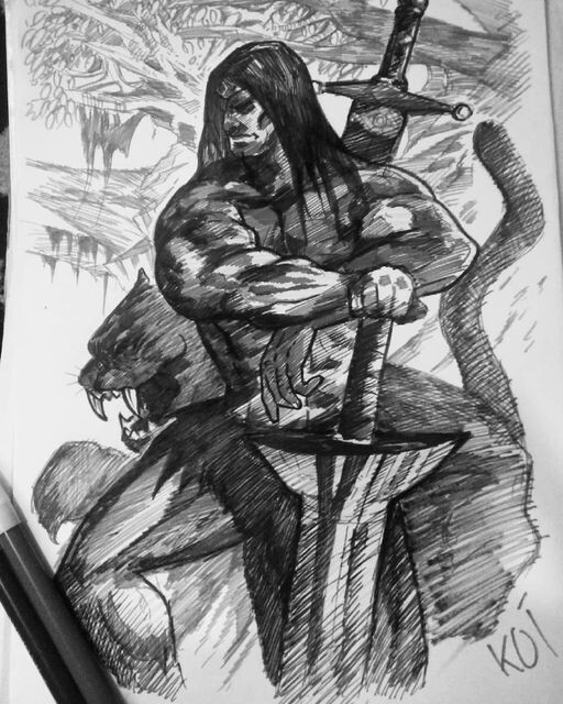 ArtStation - conan sketch step 1 wip