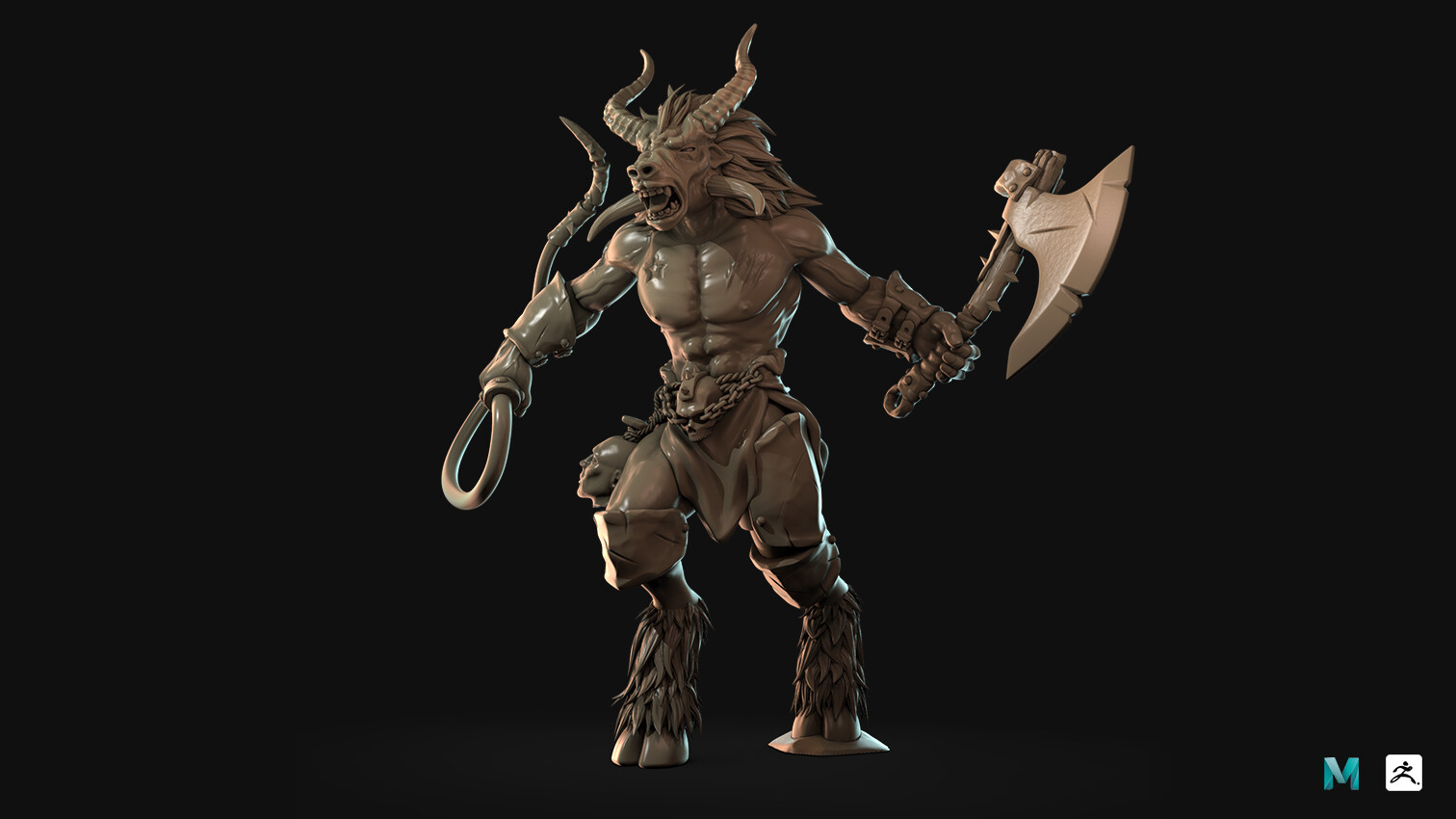 ArtStation - 3D Printable Beastman Miniature