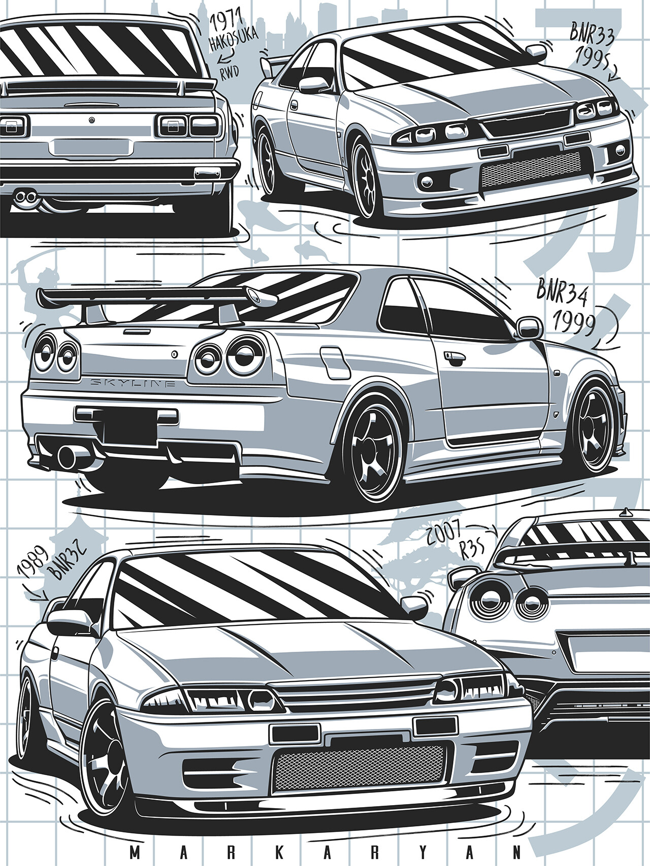 ArtStation - Nissan Skyline collection
