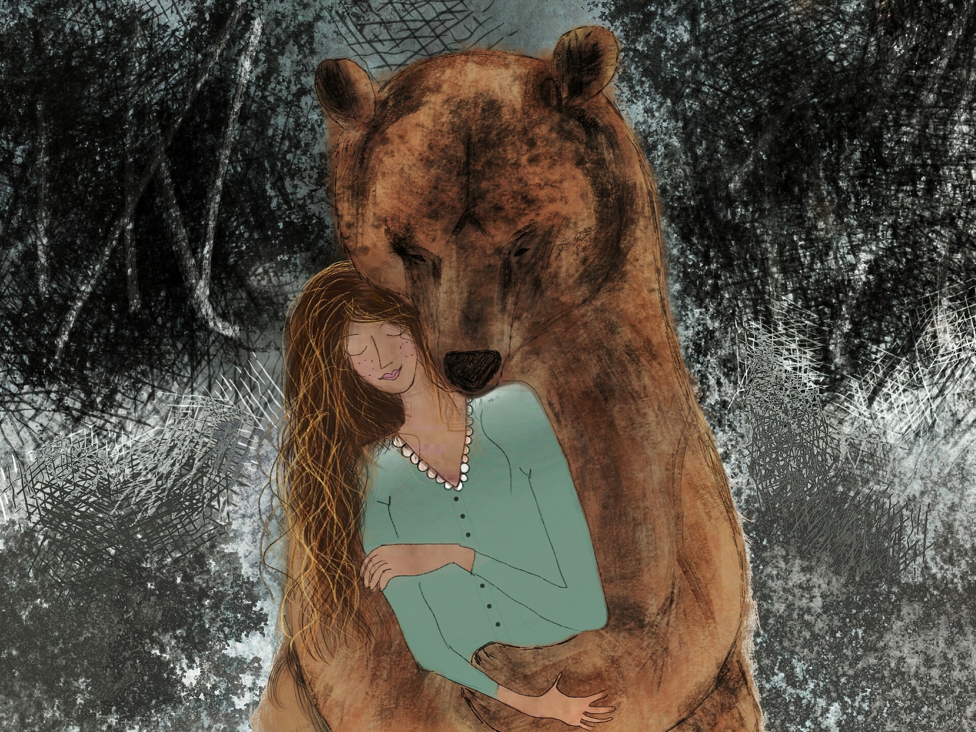 ArtStation - The bear with a girl