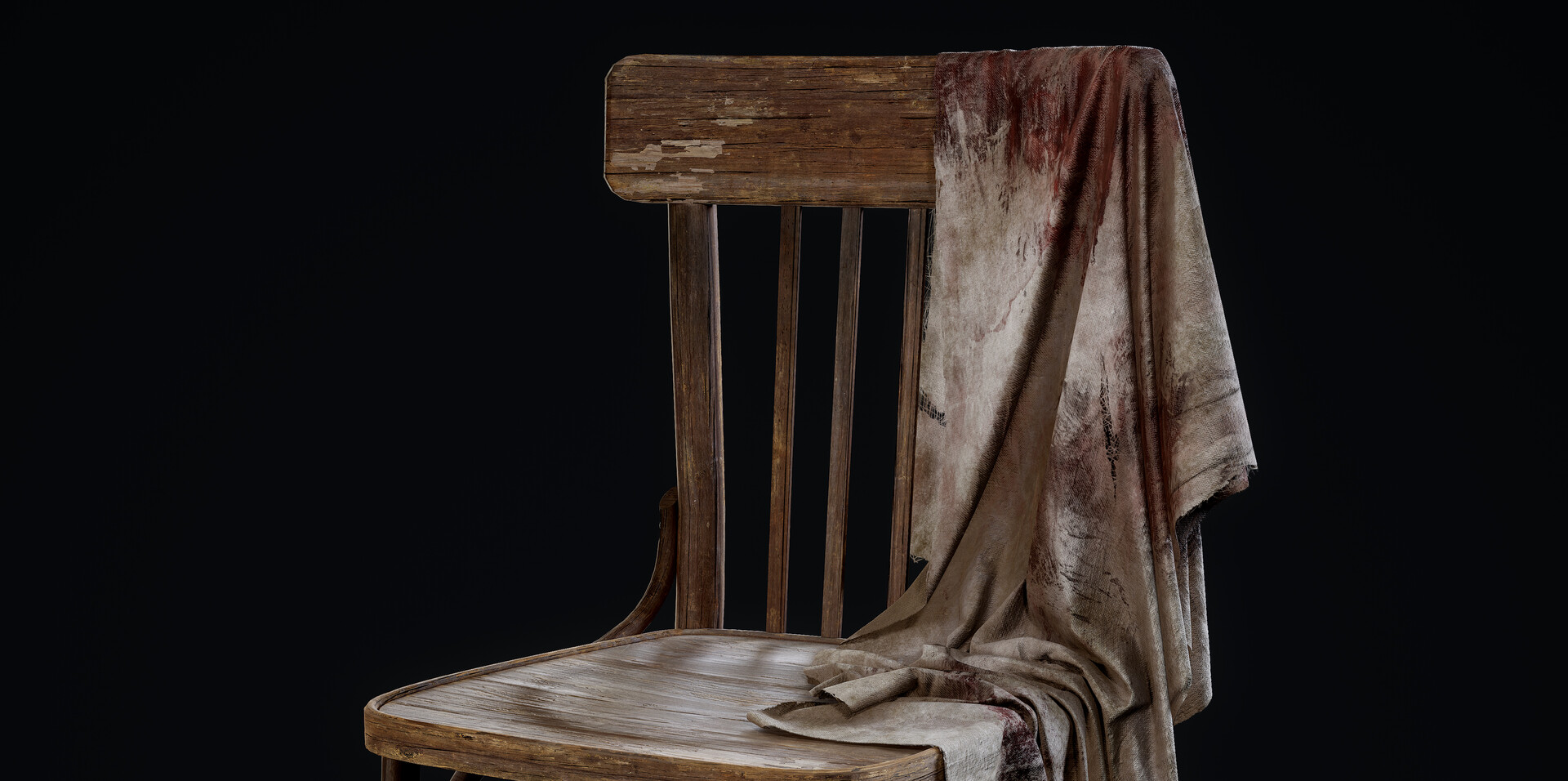 ArtStation - Old Wood Chair with Bloody Cloth