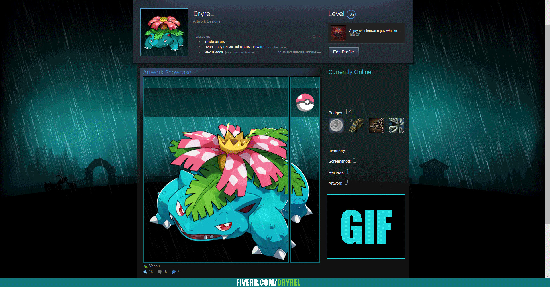 ArtStation - Venusaur (Pokémon) | Animated Steam Artwork