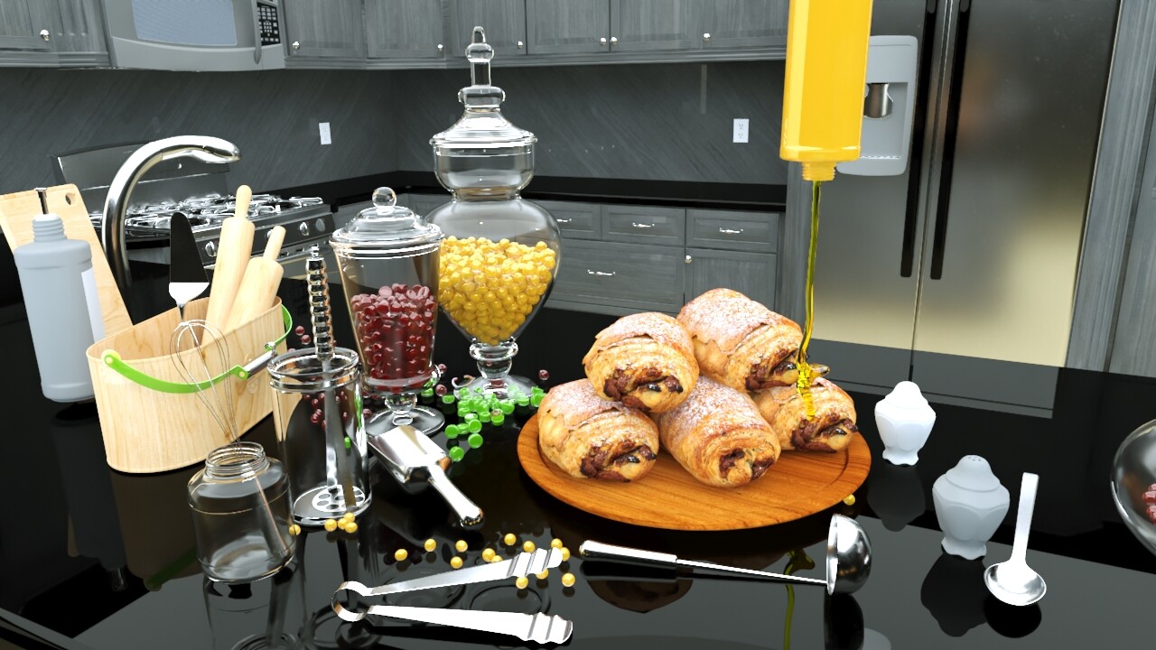 O2 graphic - 3d Chocolate Pastry