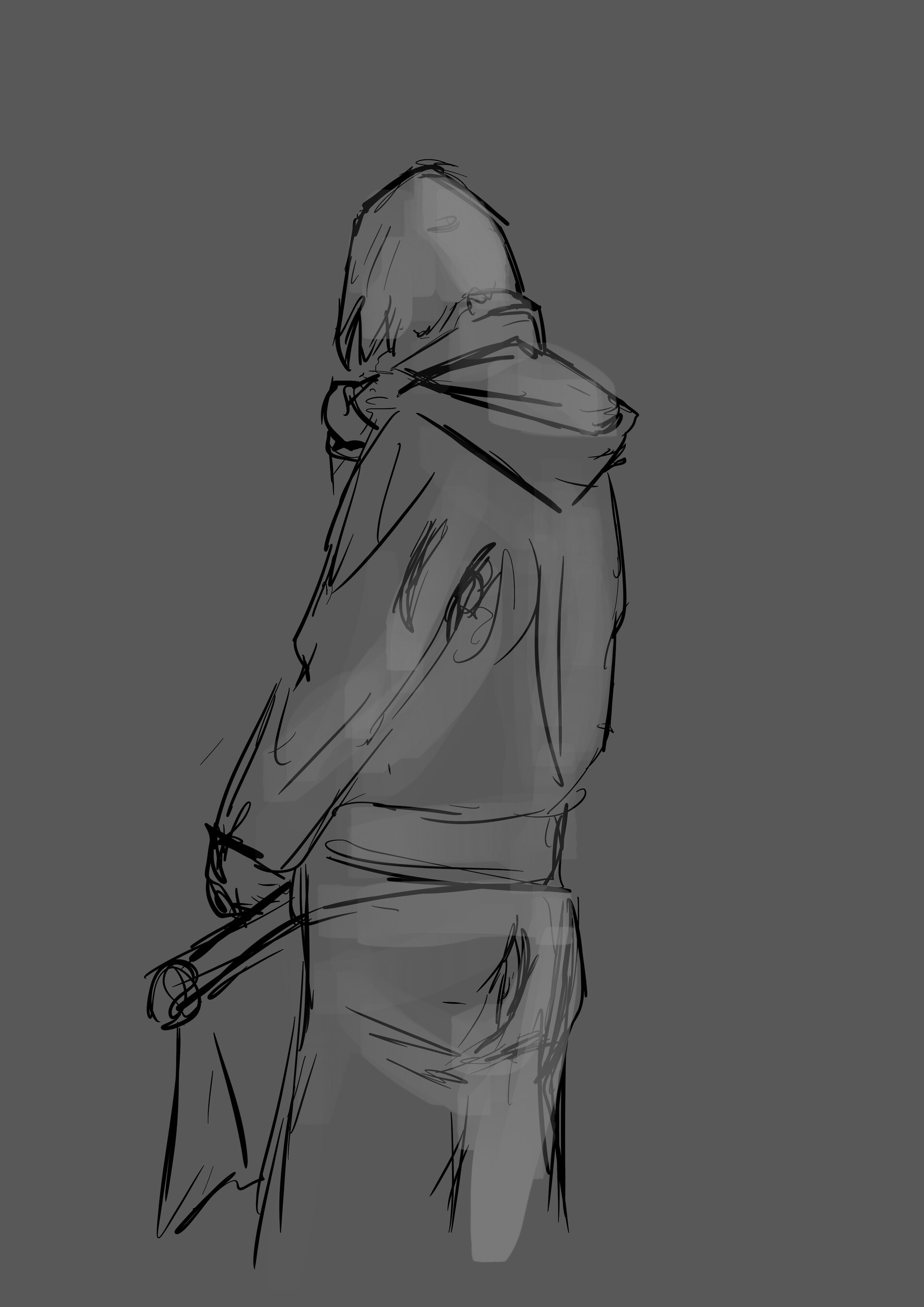 Cloaked Figure Drawing