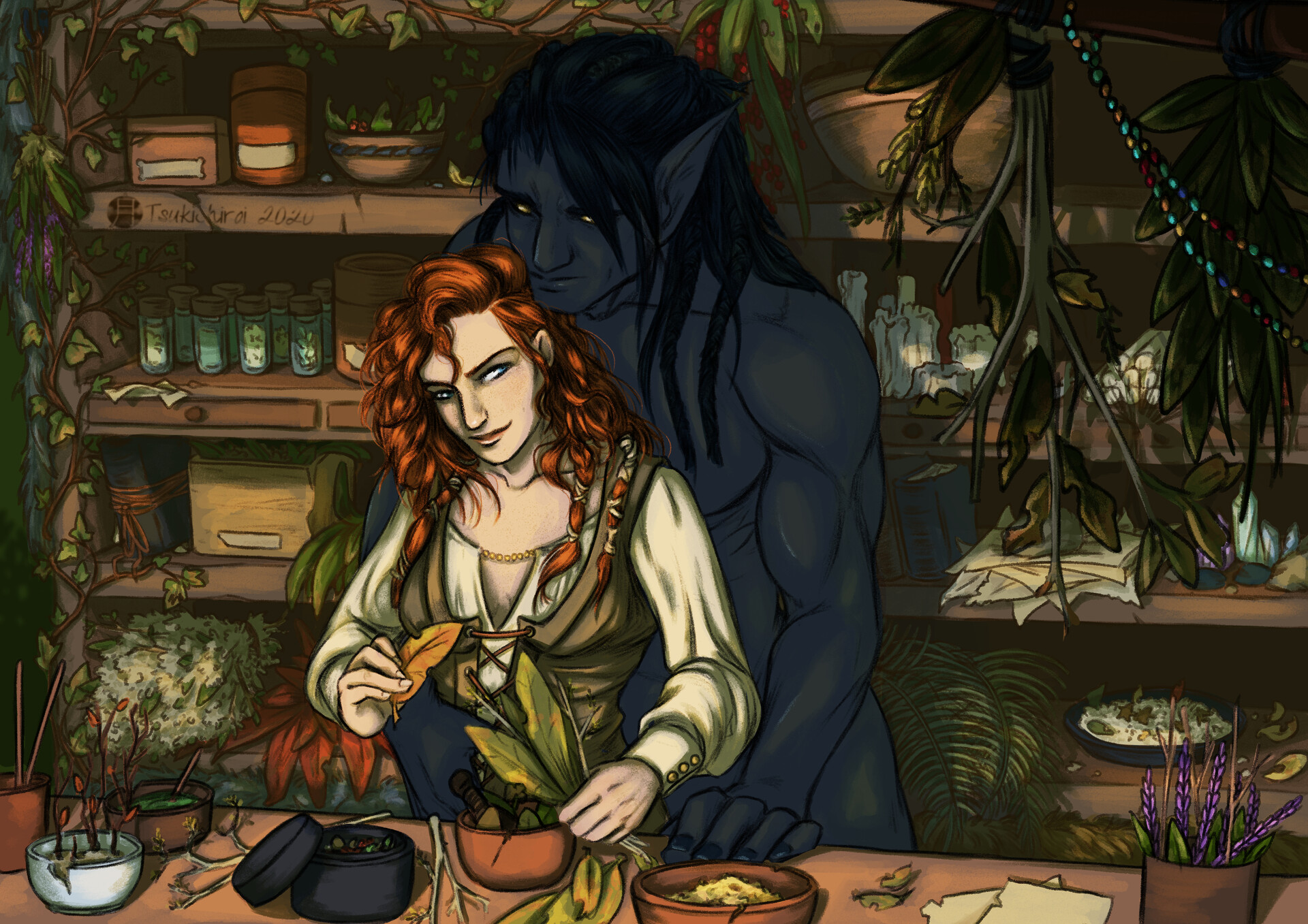 ArtStation - The Witch and Demon Wolf