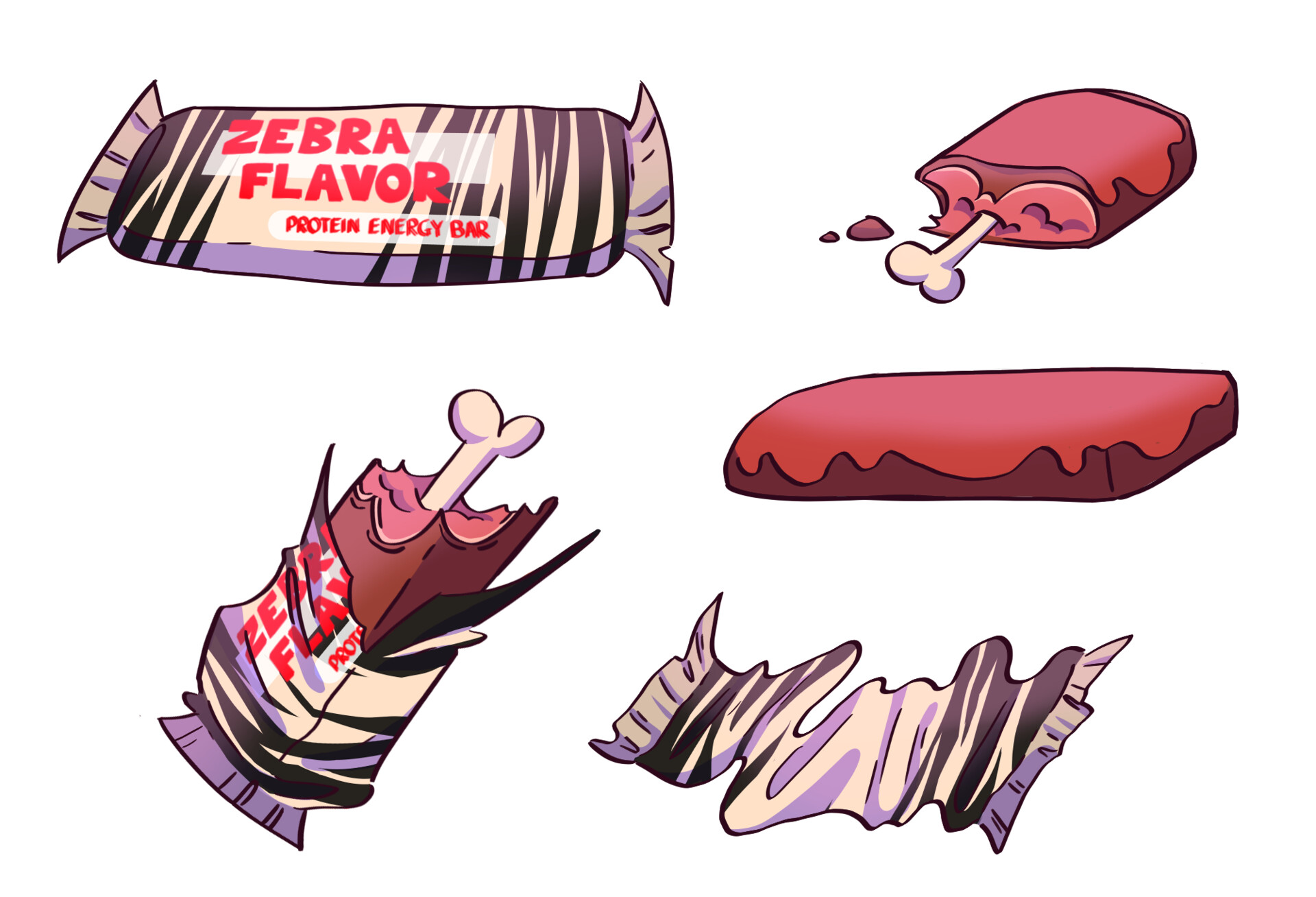 ArtStation - Zebra Flavor Energy Bar (Prop Design)