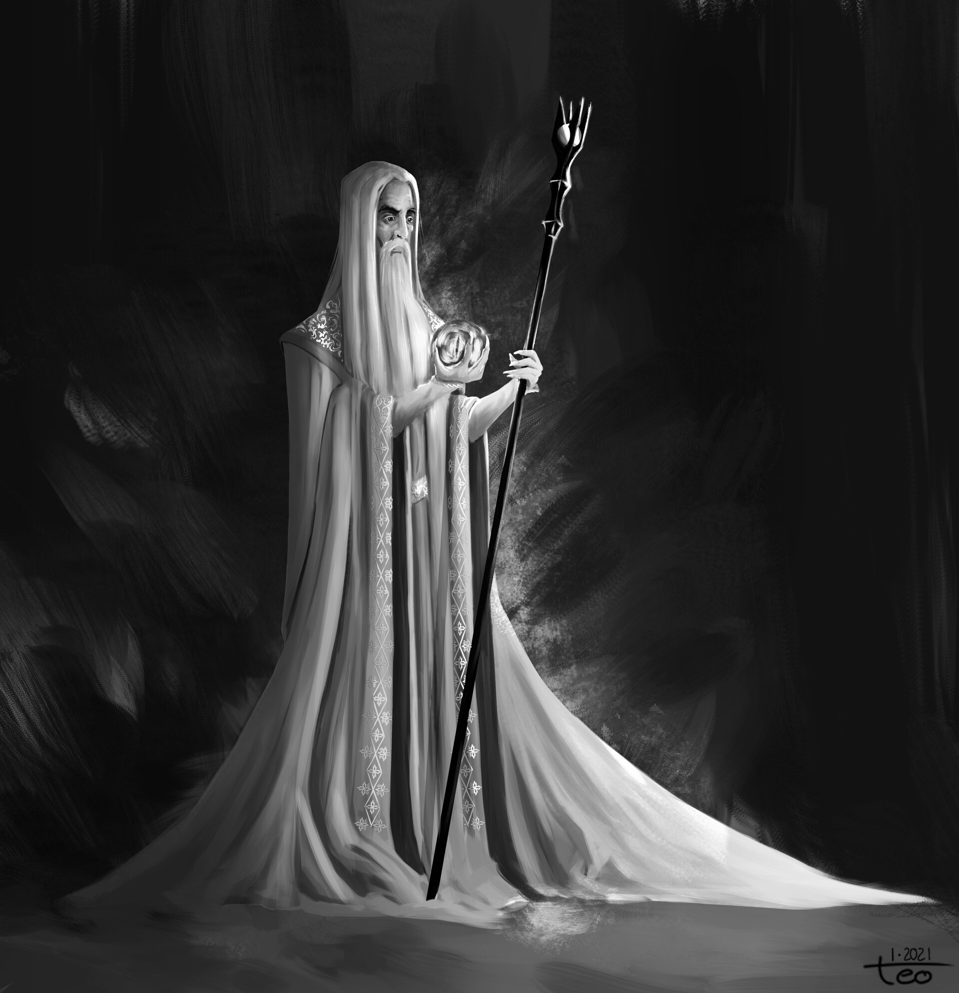 Wizard Black And White