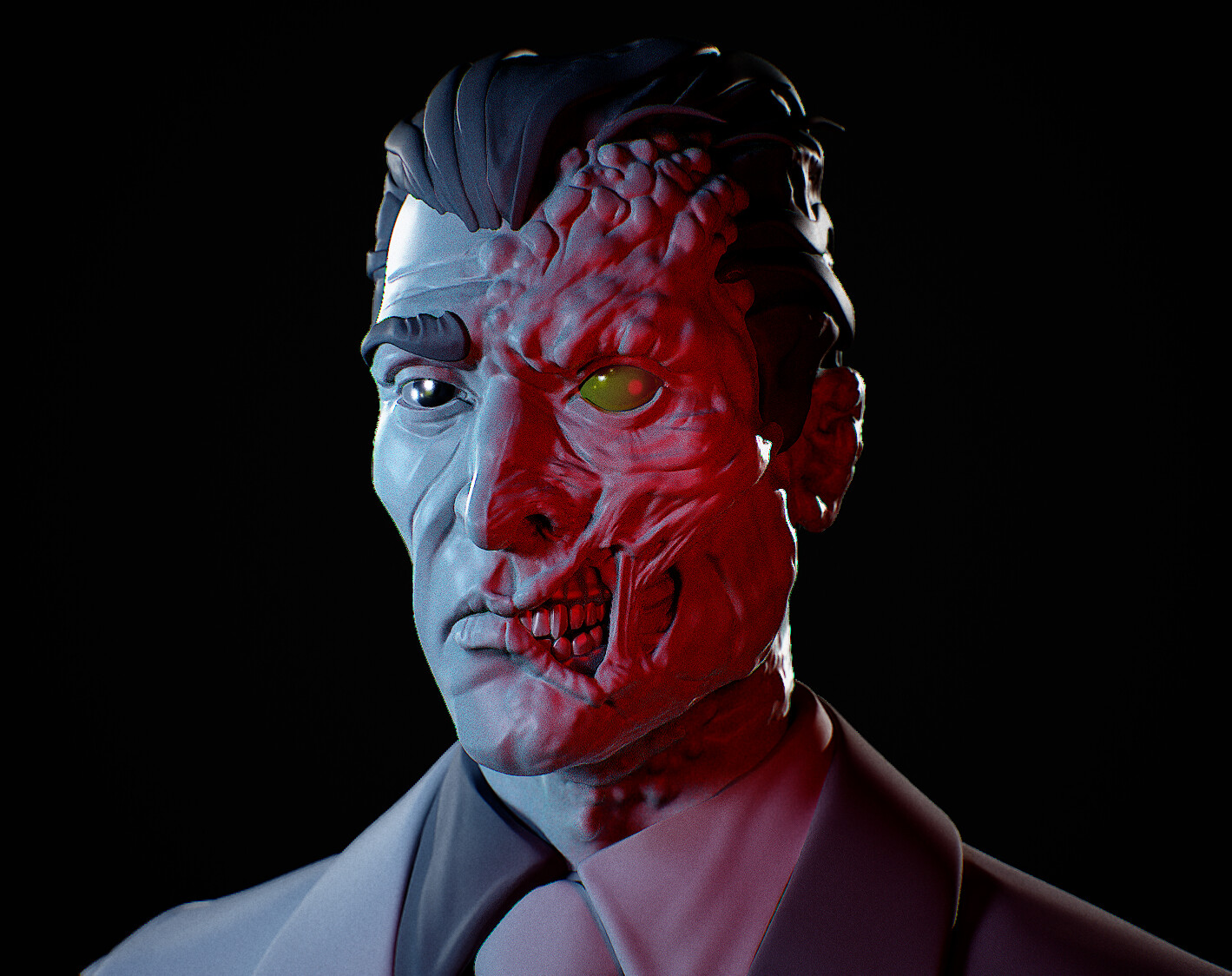 two face drawing realistic