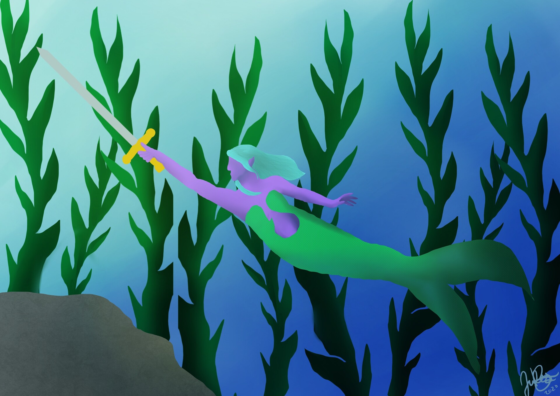 ArtStation - Mermaid and the Sword