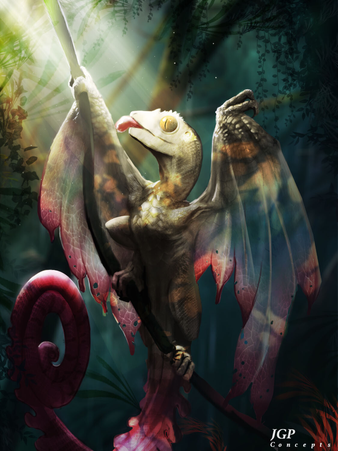 ArtStation - Orchid Gecko Dragon concept 1