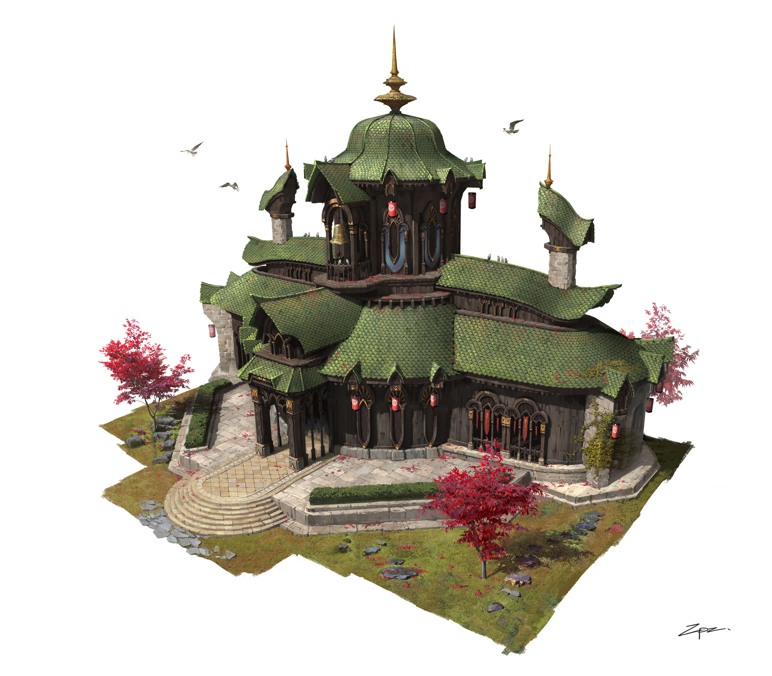 Pengzhen Zhang - Fantasy village Pengzhen Zhang - Fantasy village