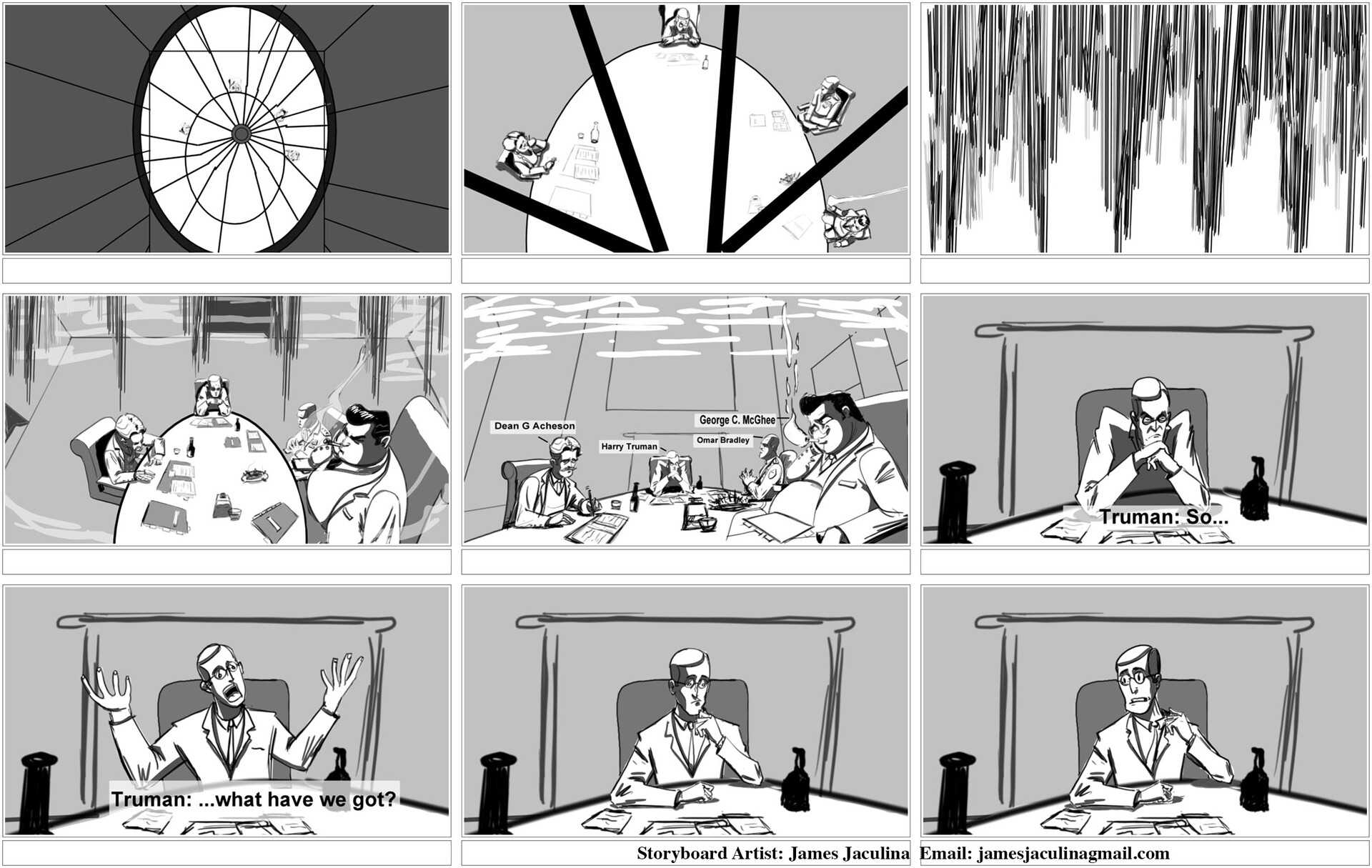 ArtStation - Storyboard Sample: Truman Drama