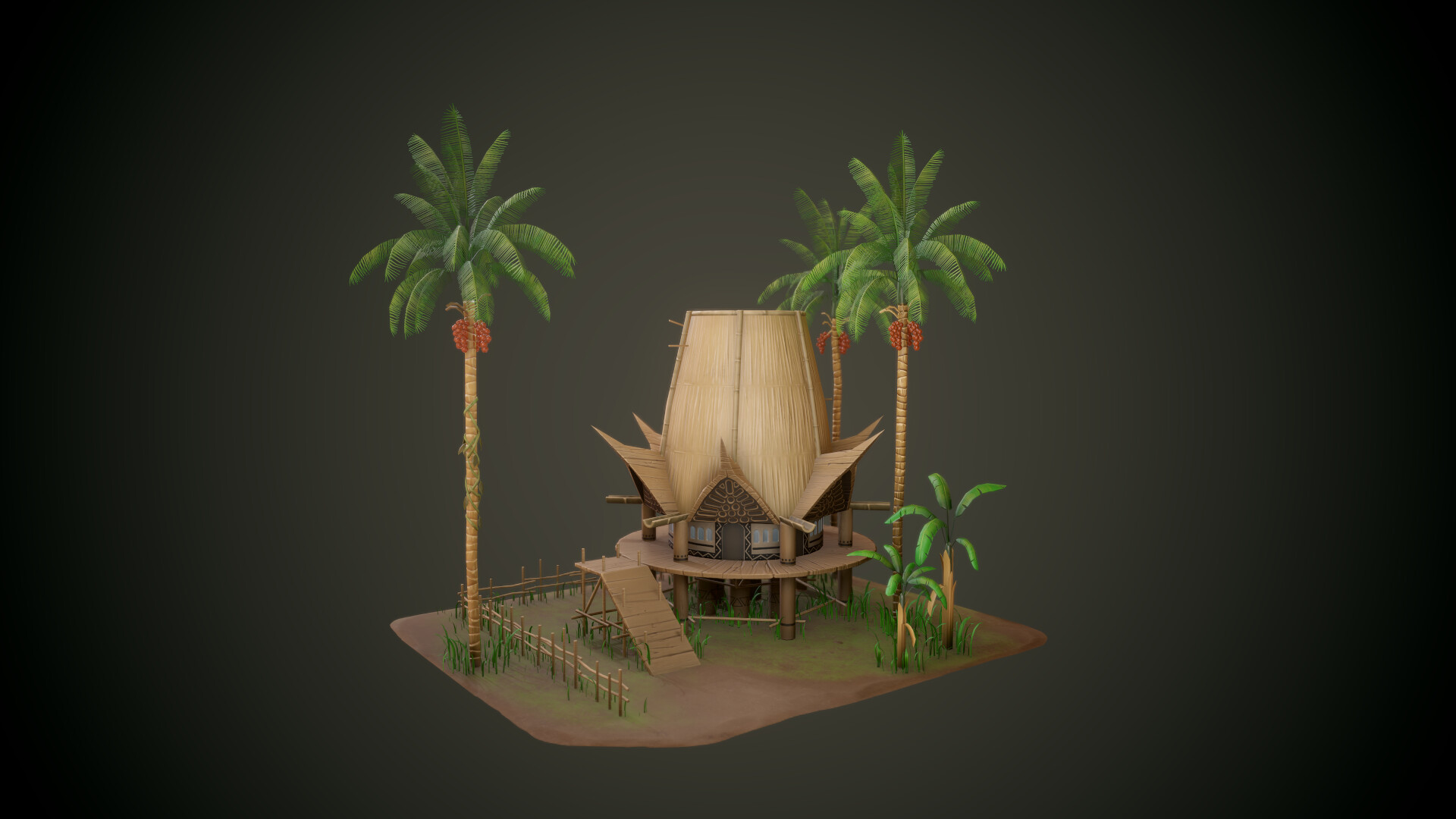 ArtStation - House in a tribal village