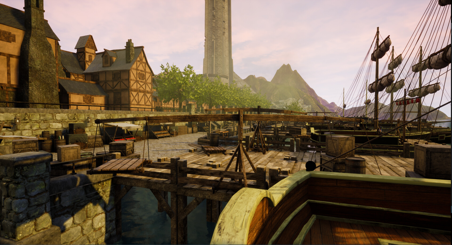 ArtStation - Royal Medieval Port Town Docks