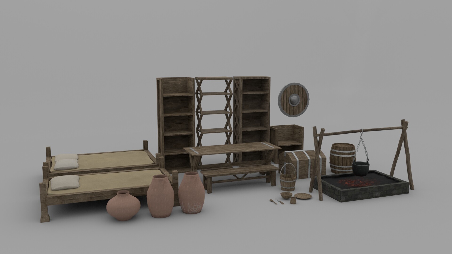 ArtStation - Medieval room furniture