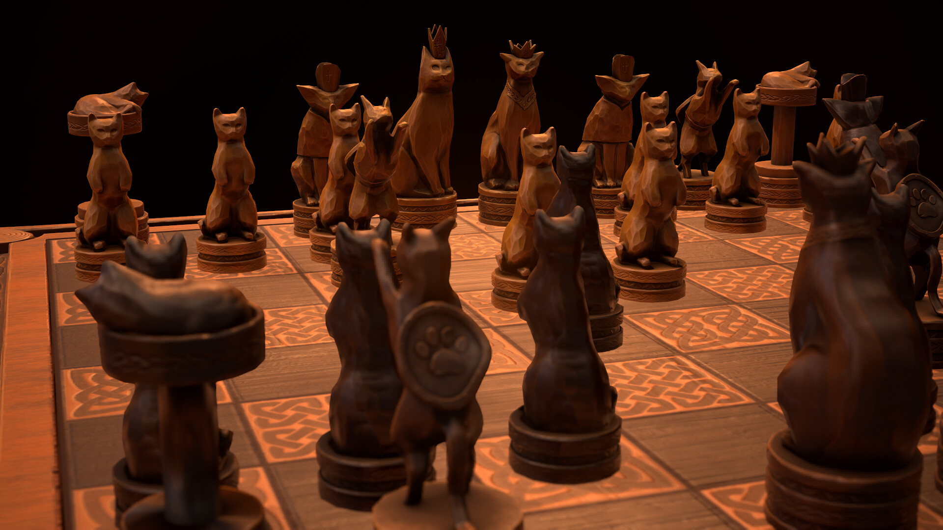 ArtStation - Cat Themed Chess Set