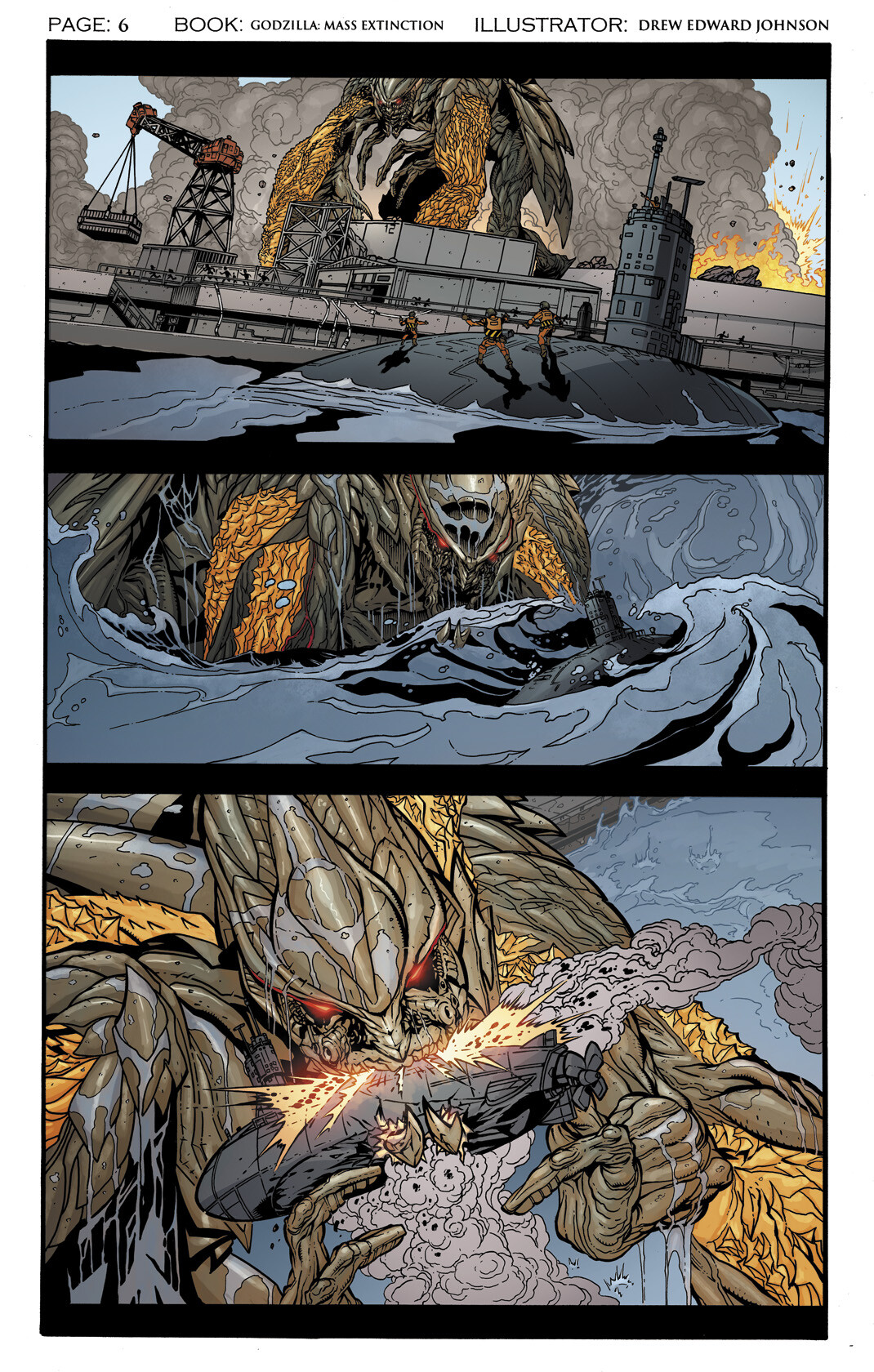 Drew Edward Johnson - GODZILLA: AFTERSHOCK CHAPTER 1 PAGES