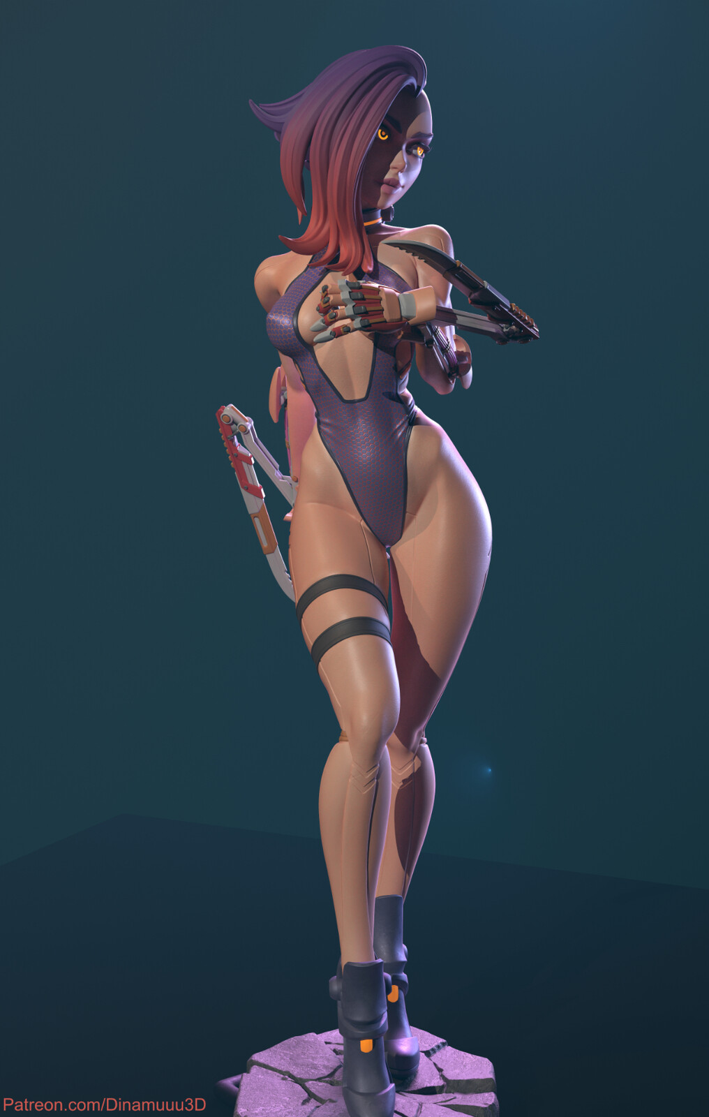 Dinamuuu 3D - Cyberpunk Girl, Blossom