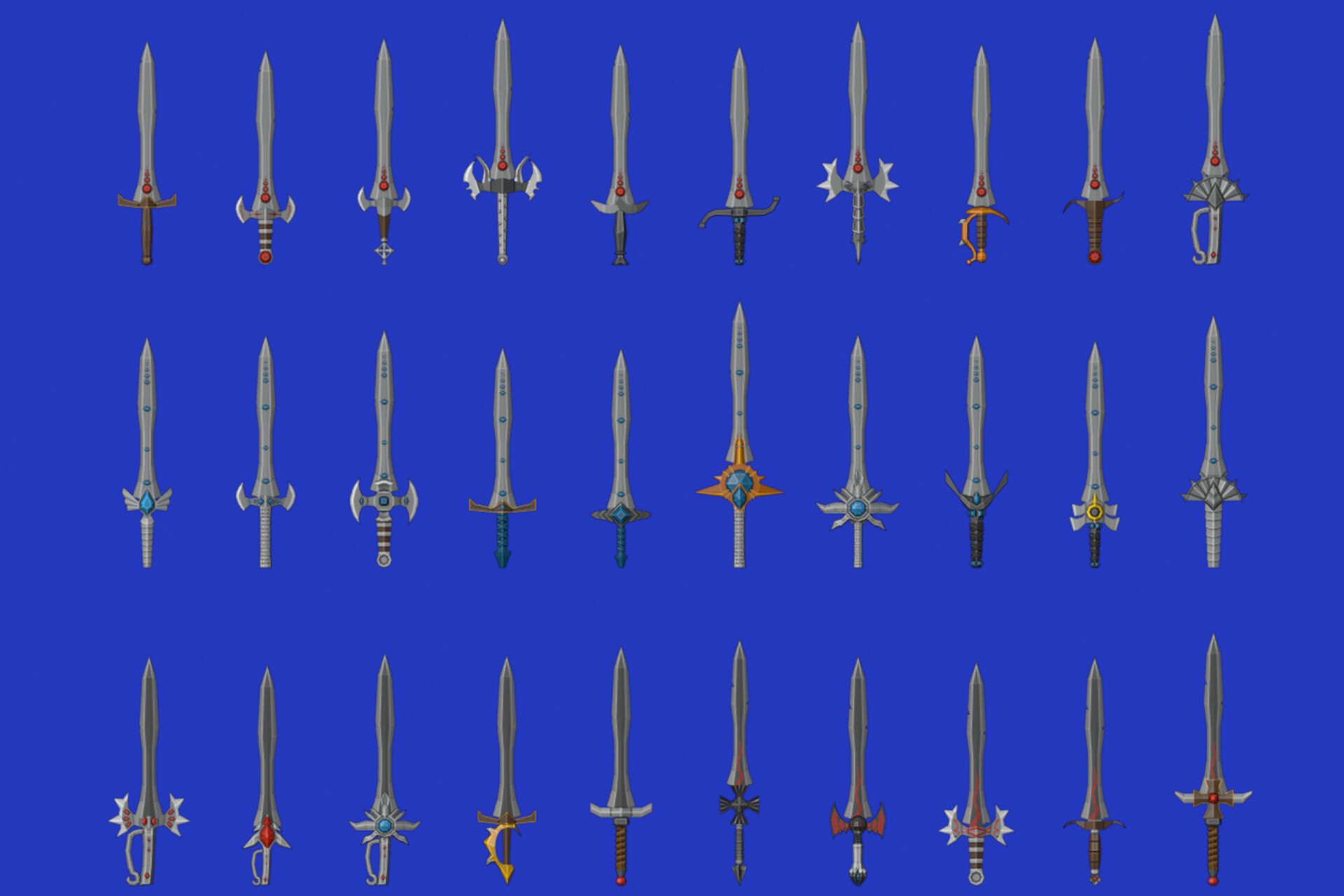Pure Poly - 3D Models for your Game - Modular Swords Mega Pack - 1200 ...