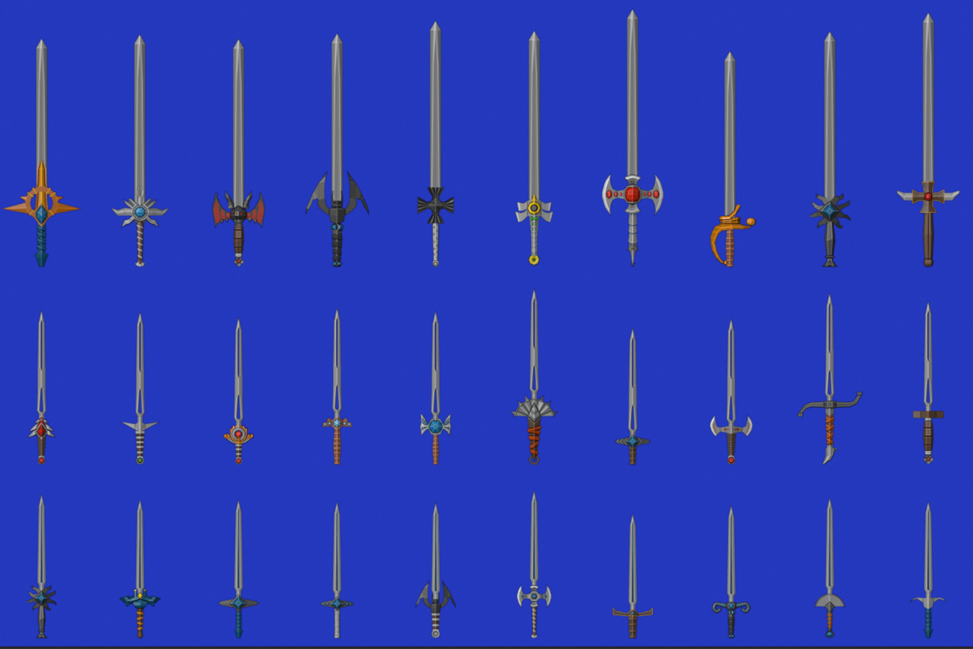 Pure Poly - 3D Models for your Game - Modular Swords Mega Pack - 1200 ...