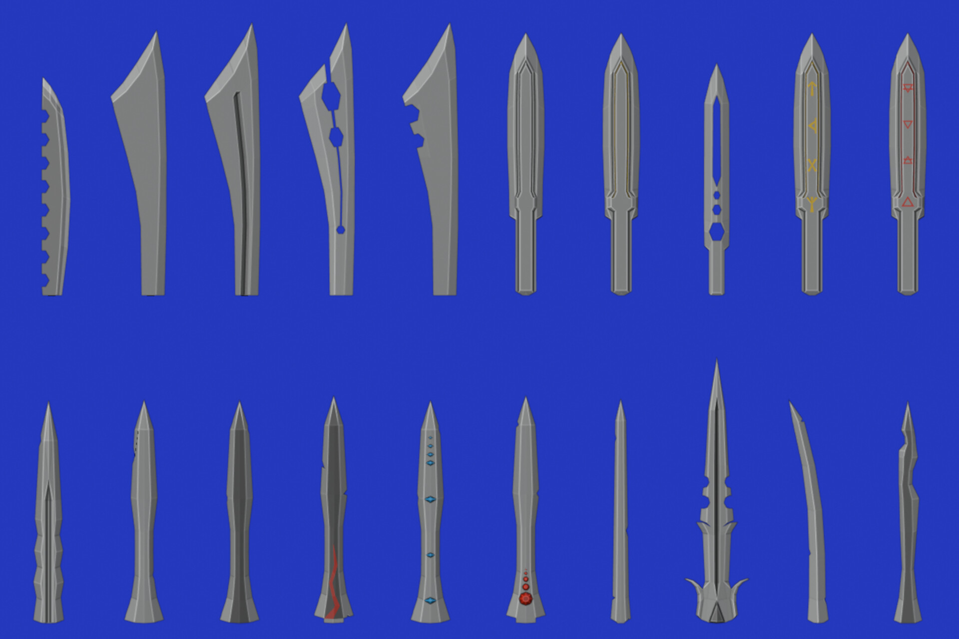 Pure Poly - 3D Models for your Game - Modular Swords Mega Pack - 1200 ...