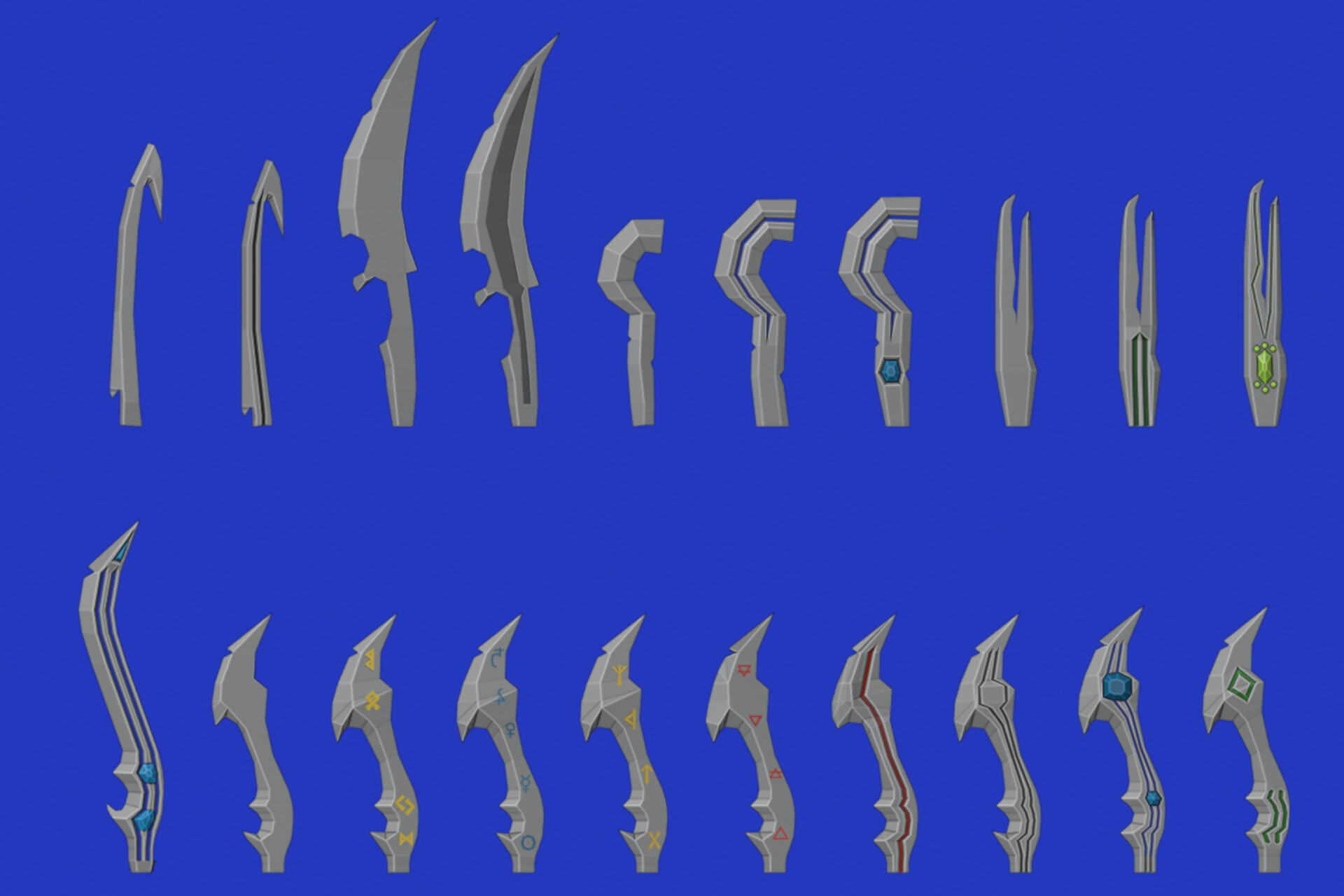 Pure Poly - 3D Models for your Game - Modular Swords Mega Pack - 1200 ...