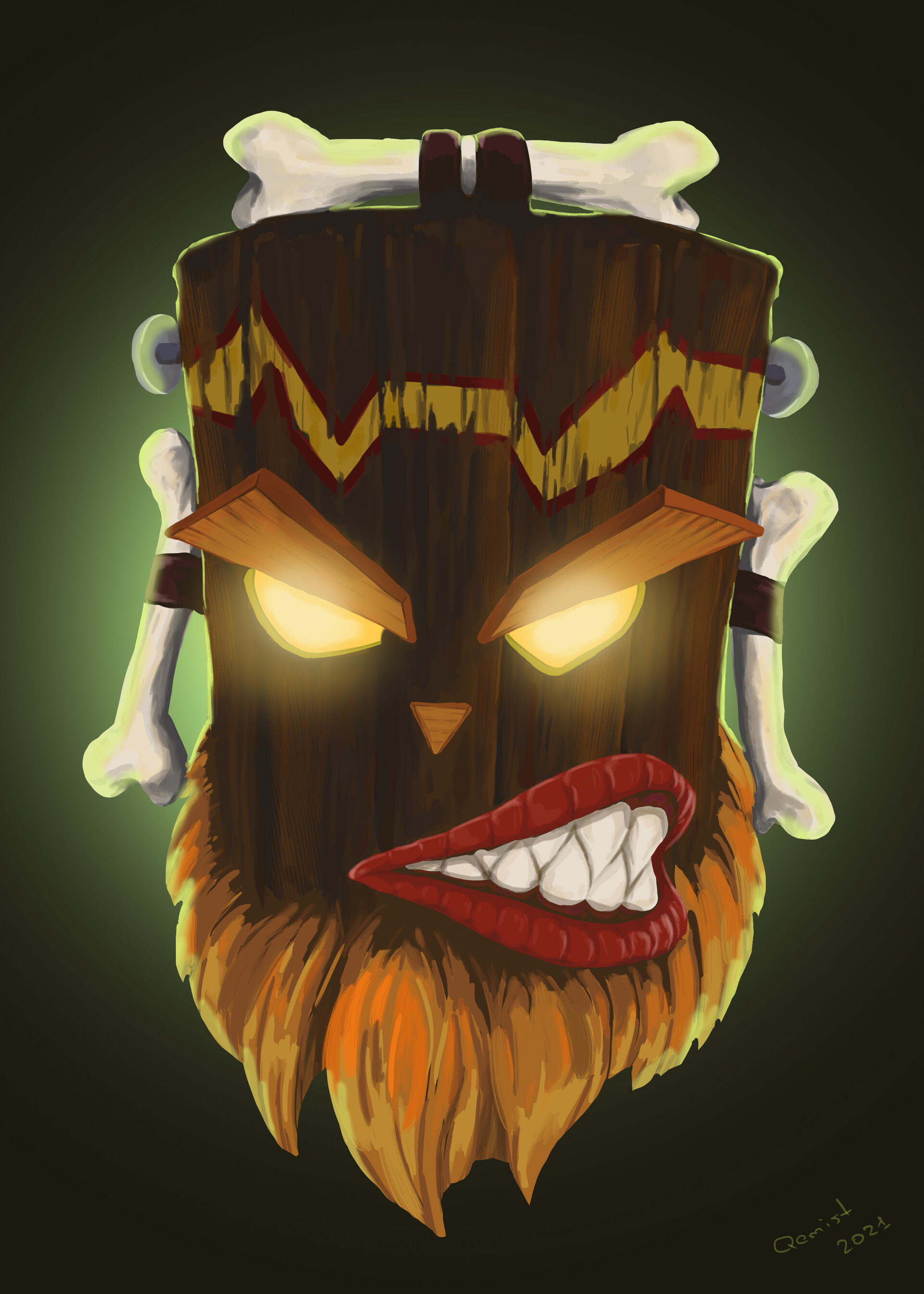 ArtStation - Uka Uka. Crash bandicoot fan art