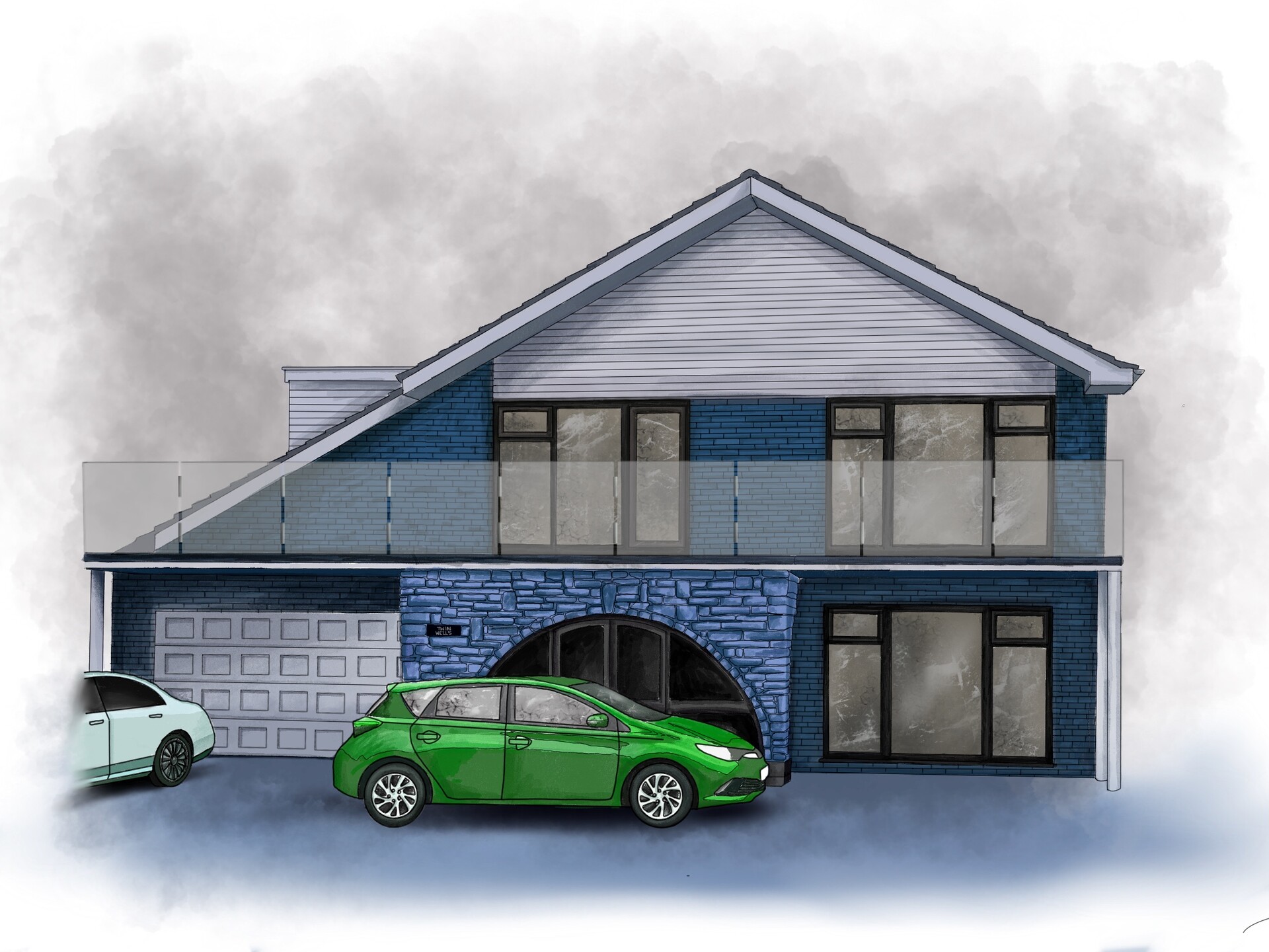 ArtStation - Digital house drawing