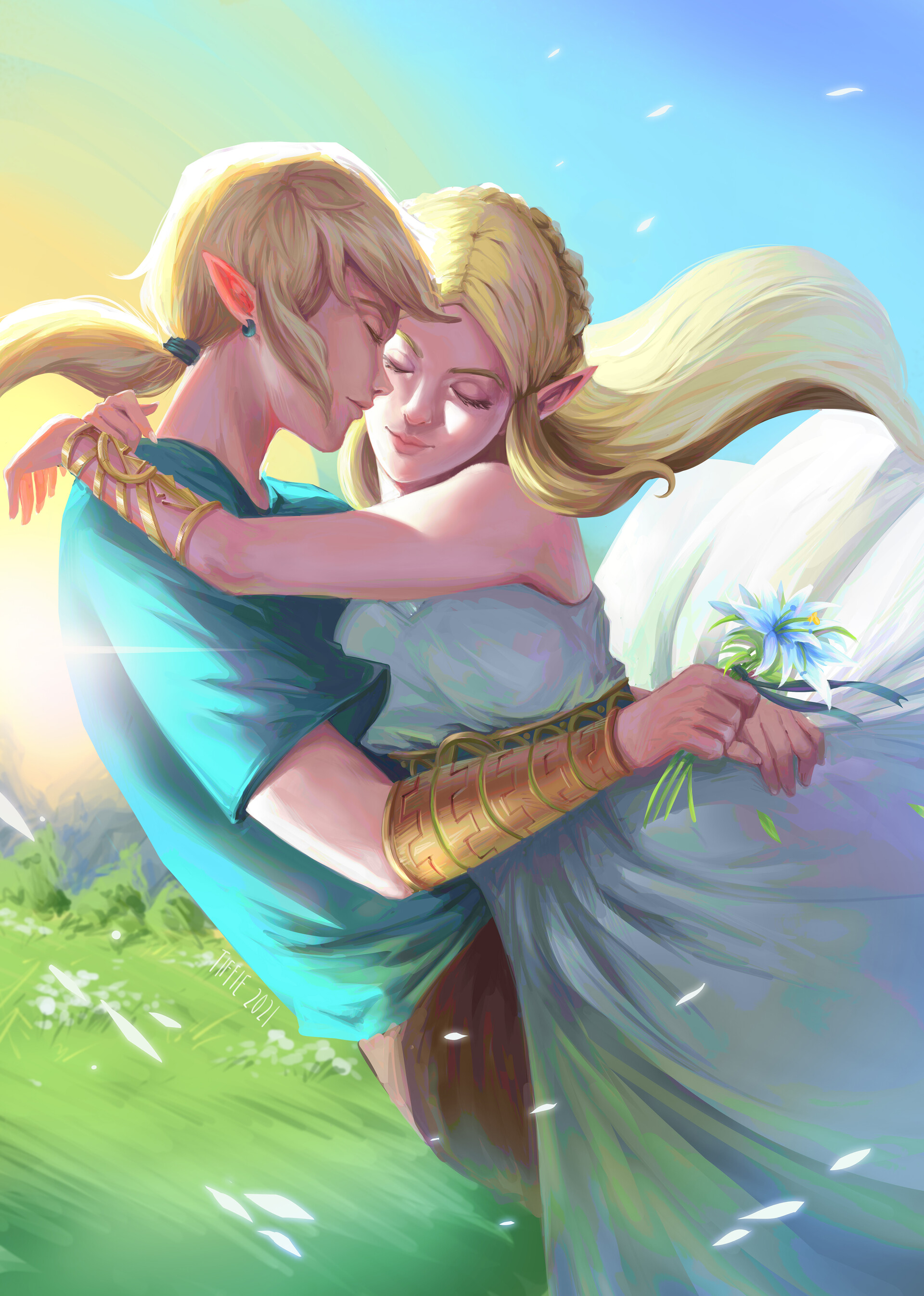 how to draw zelda and link kissing