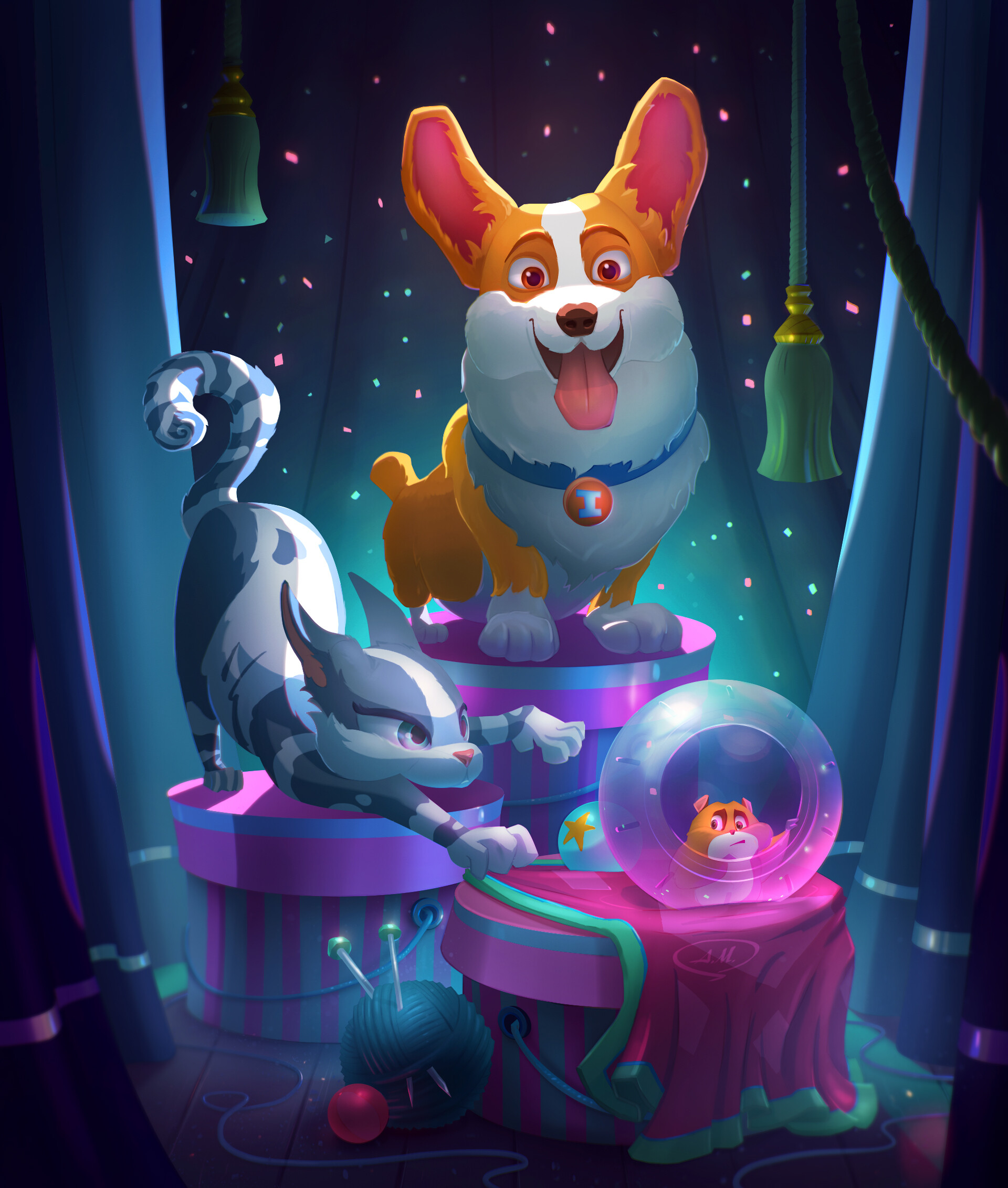 ArtStation - Corgi and his friends