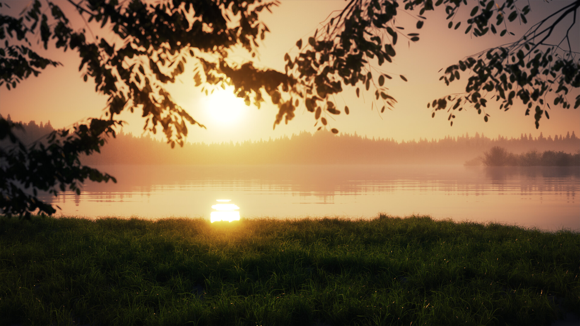 ArtStation - Evening lake